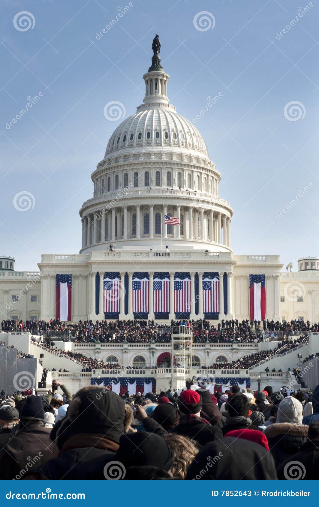 Inauguration at U.S. Capitol Editorial Stock Photo - Image of flag ...