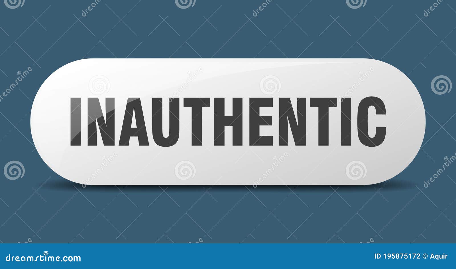 Inauthentic Button. Inauthentic Sign. Key. Push Button. Vector ...