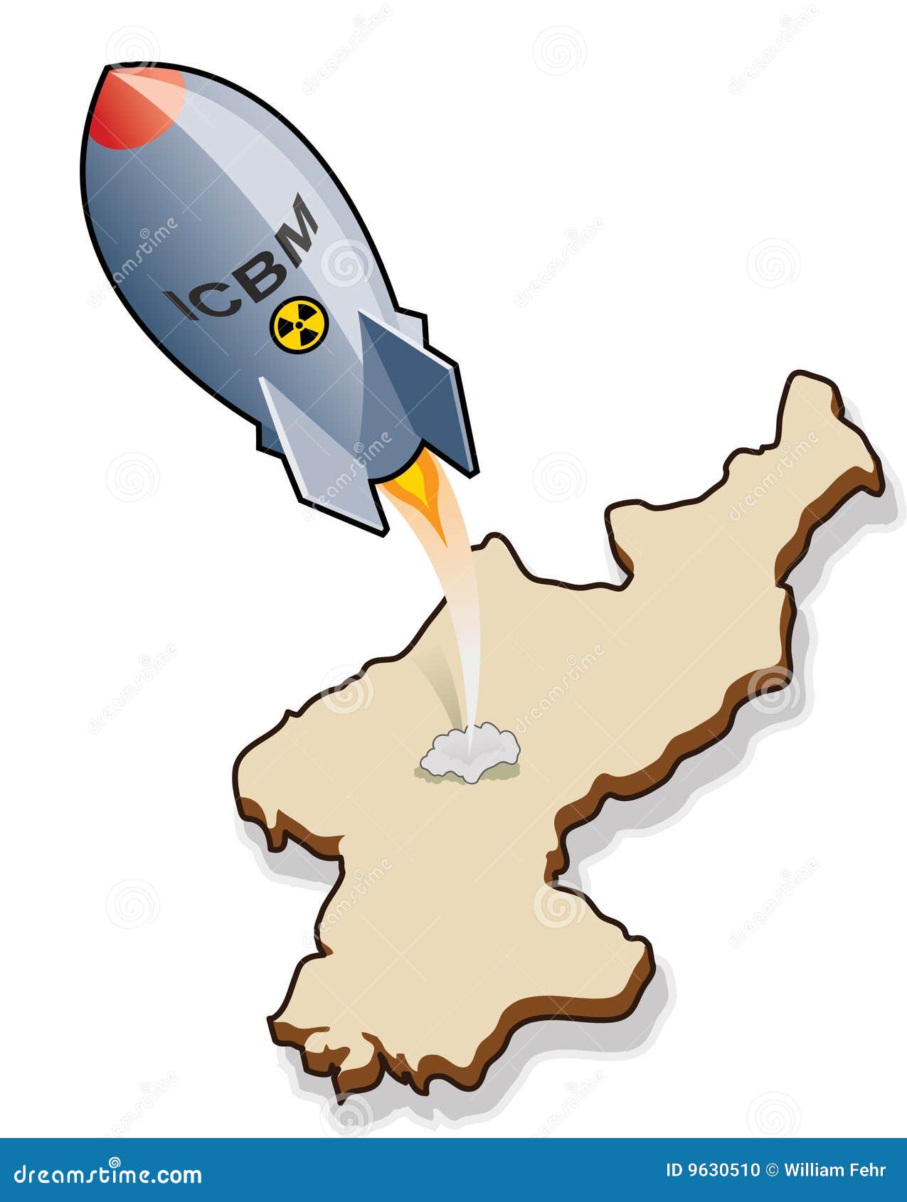 Inbound ICBM stock vector. Illustration of destruction - 9630510