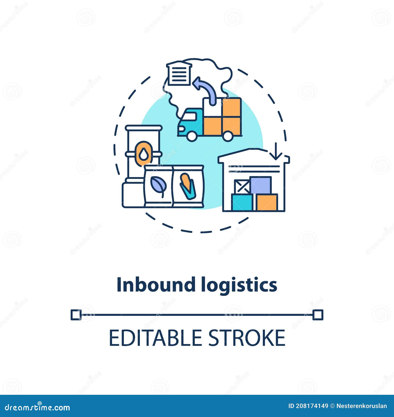 Inbound Logistics Concept Icon. Stock Vector - Illustration of increase ...