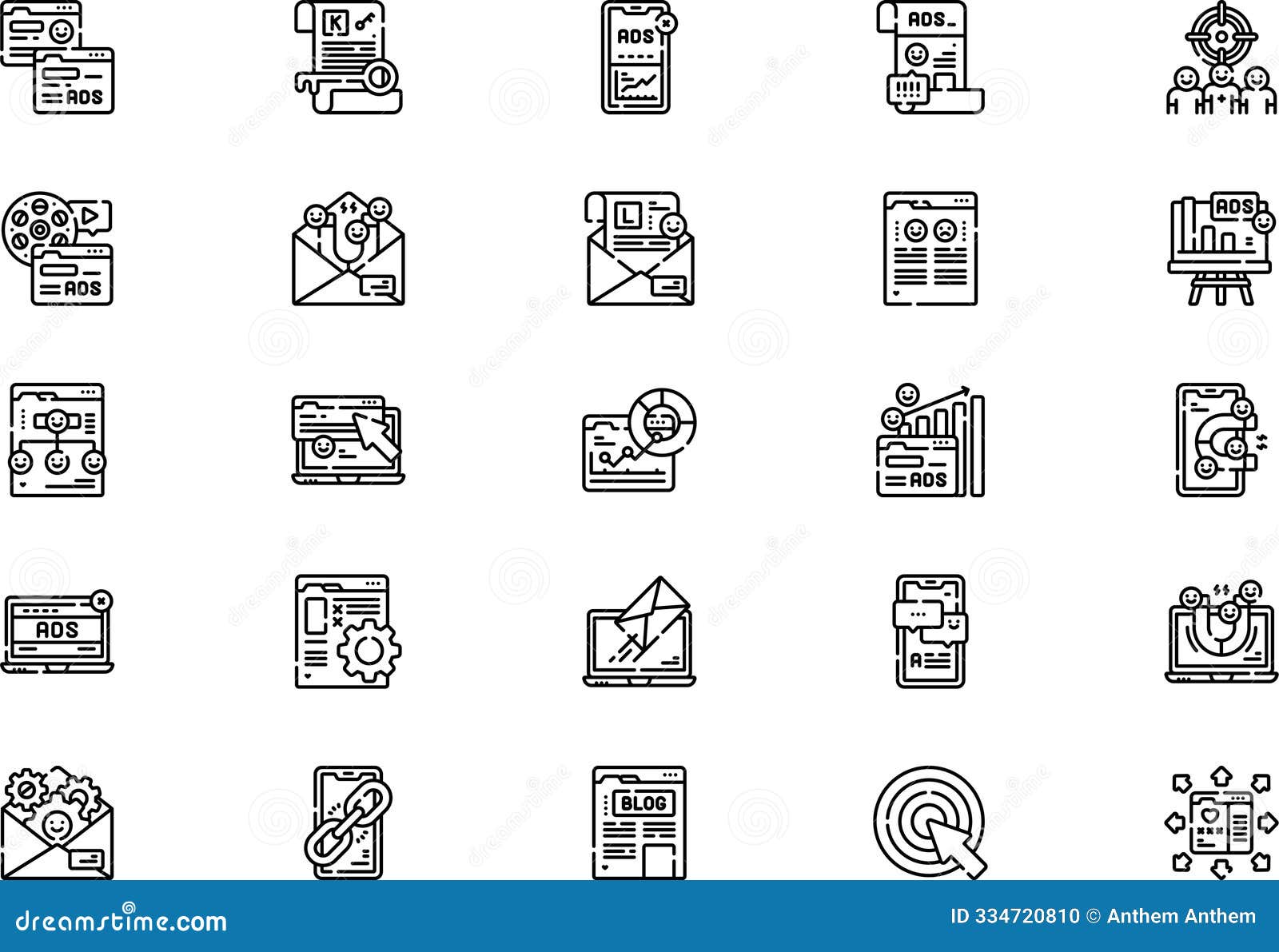 Inbound Marketing Icons Collection is a Vector Illustration with ...