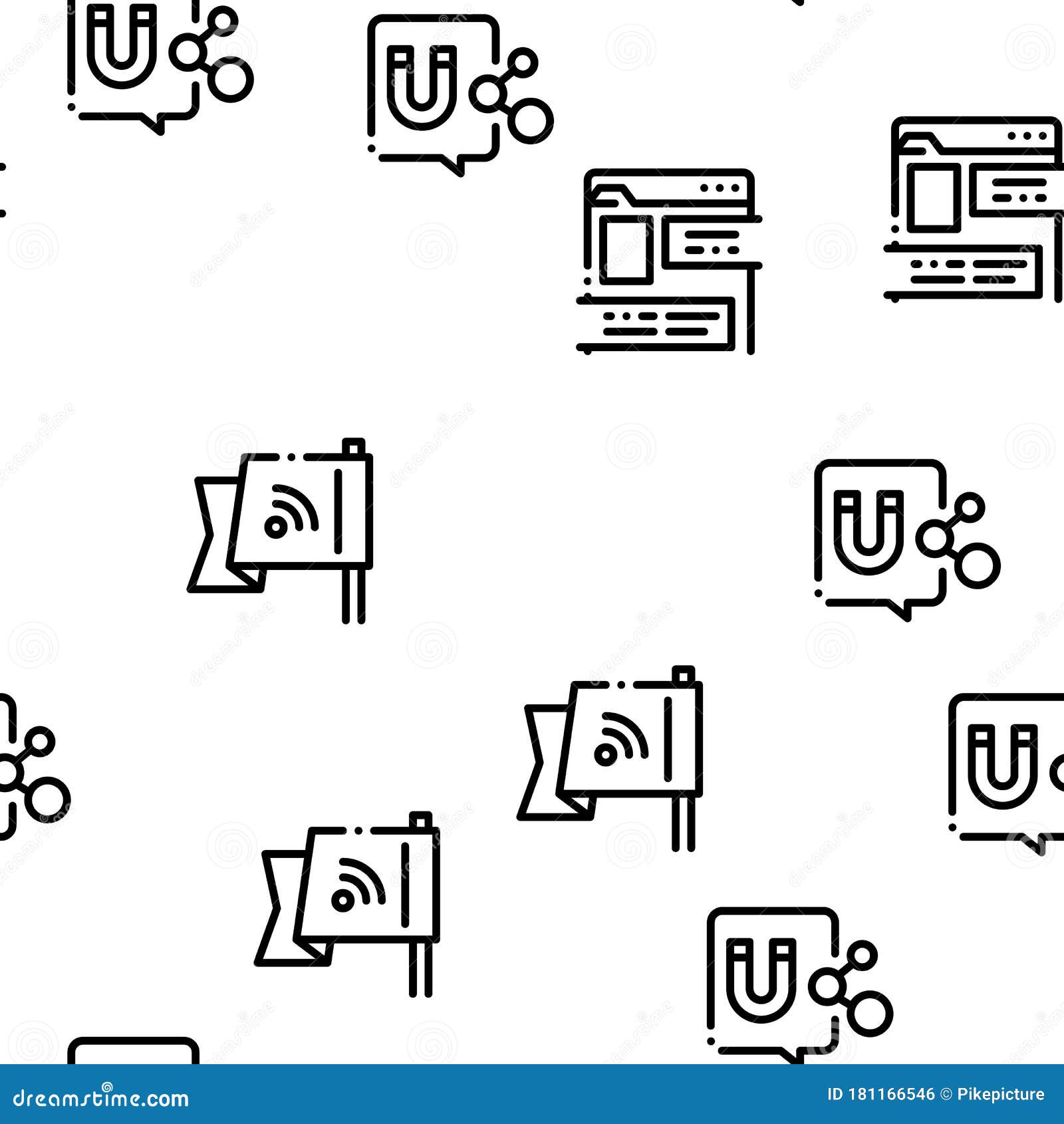 Inbound Marketing Seamless Pattern Vector Stock Vector - Illustration ...