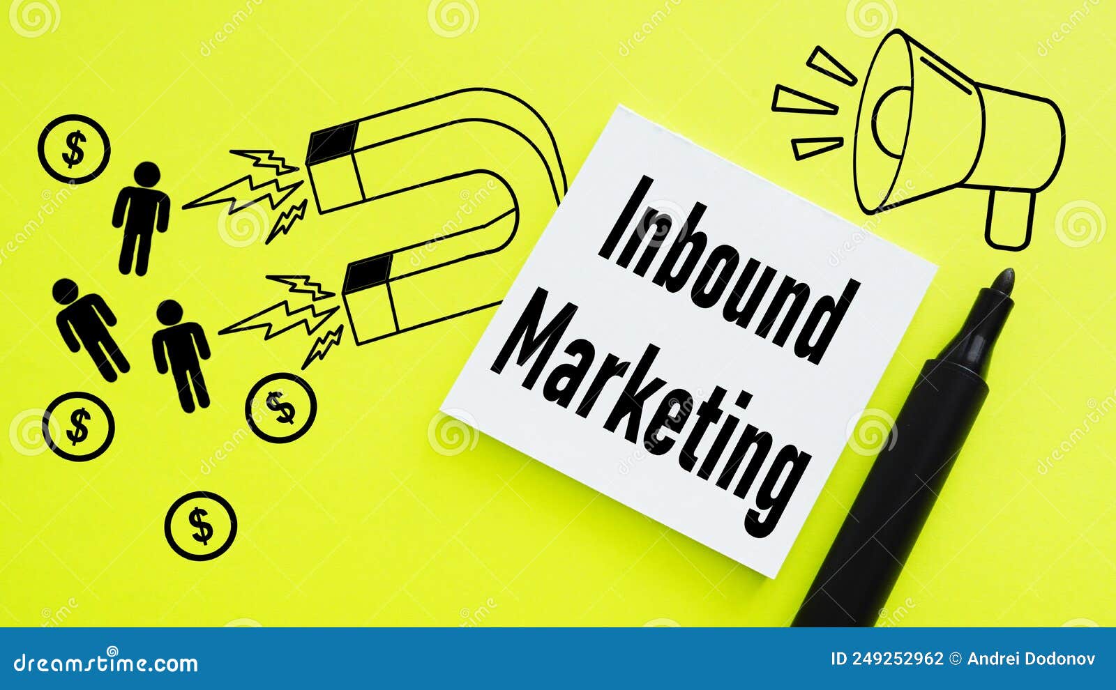 Inbound Marketing is Shown Using the Text Stock Photo - Image of email ...