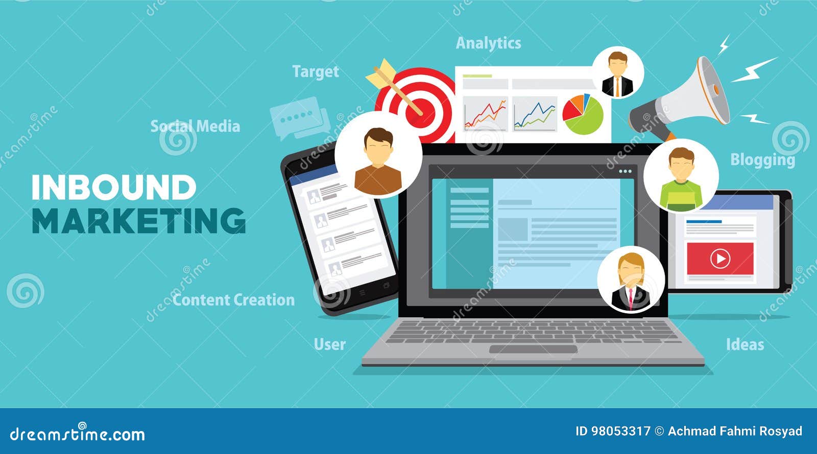 Inbound Marketing Vector stock vector. Illustration of technology ...