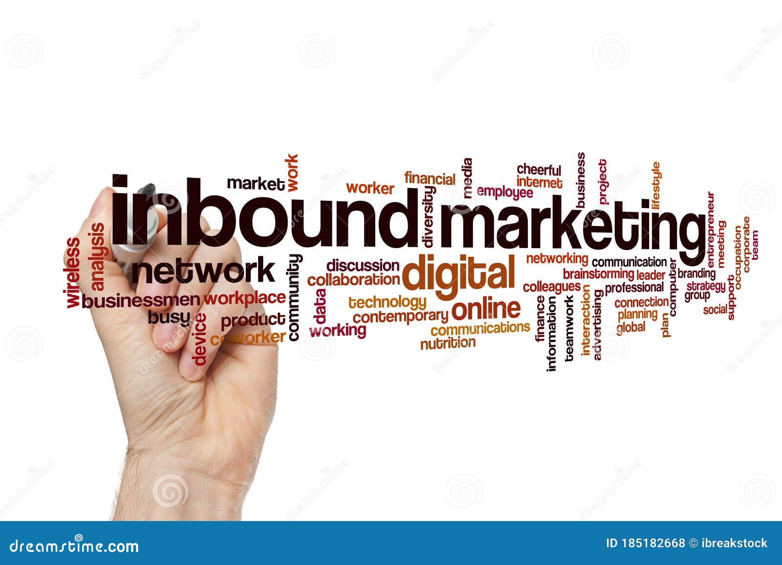 Inbound Marketing Word Cloud Concept Stock Illustration - Illustration ...