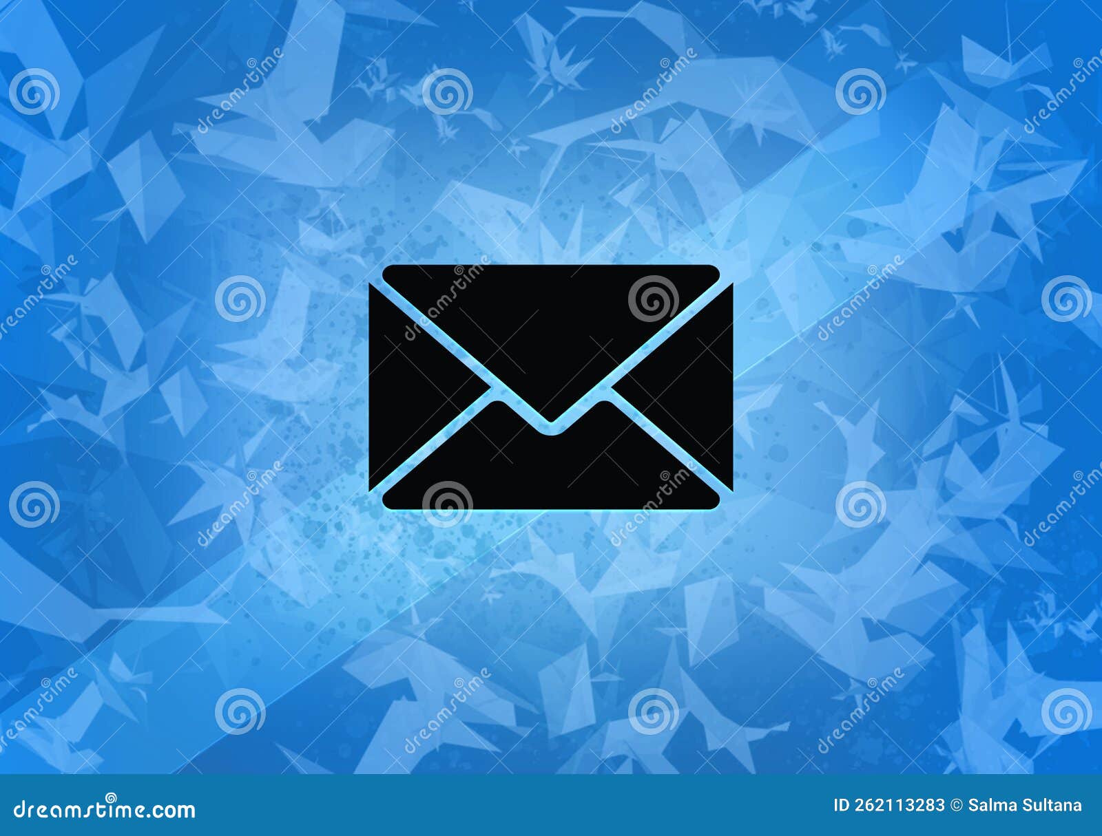 Inbox Aesthetic Abstract Icon on Blue Background Stock Image - Image of ...