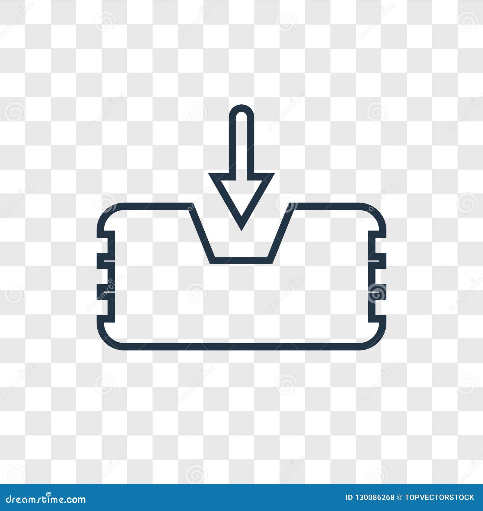 Inbox Concept Vector Linear Icon Isolated on Transparent Background ...