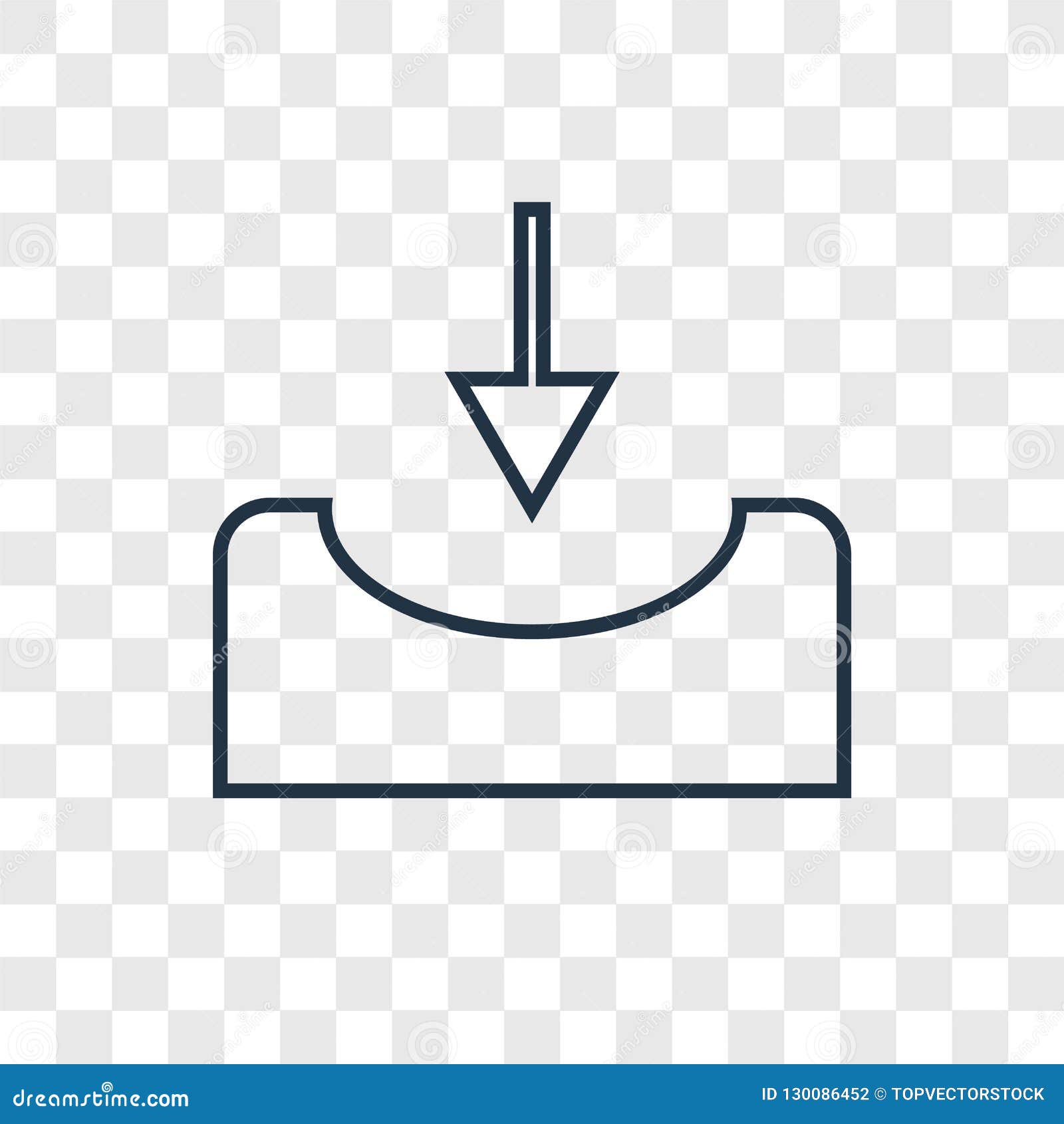 Inbox Concept Vector Linear Icon Isolated on Transparent Background ...