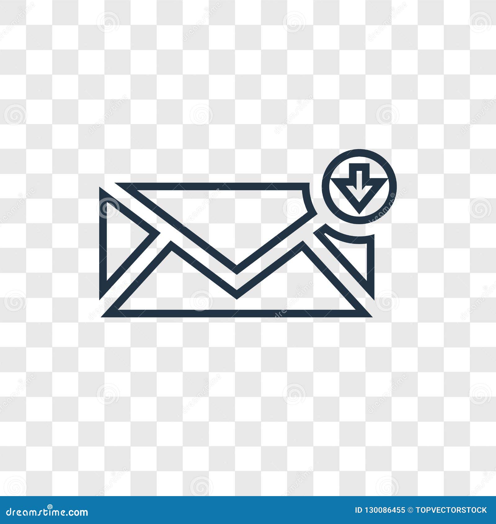 Inbox Concept Vector Linear Icon Isolated on Transparent Background ...