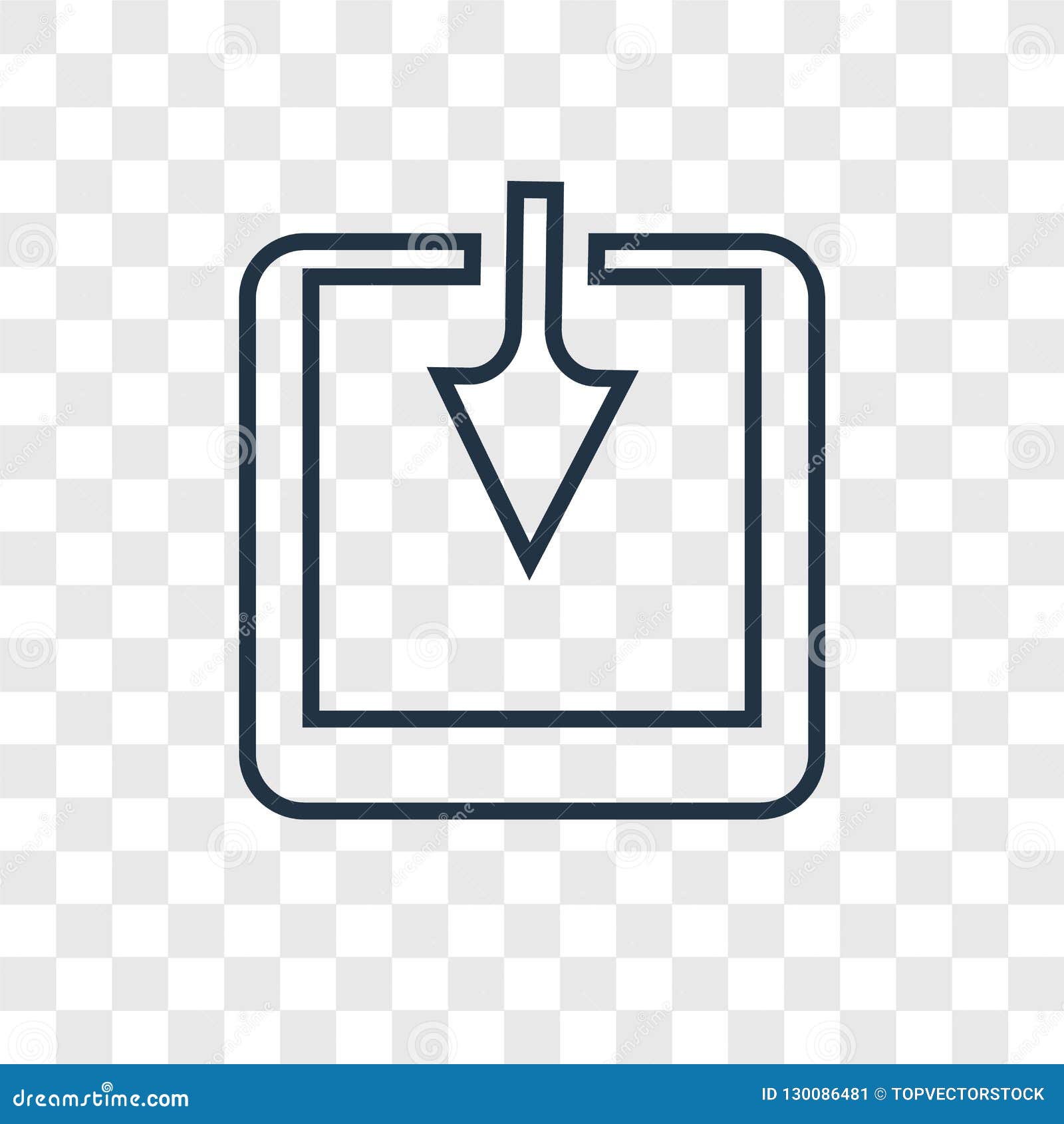 Inbox Concept Vector Linear Icon Isolated on Transparent Background ...