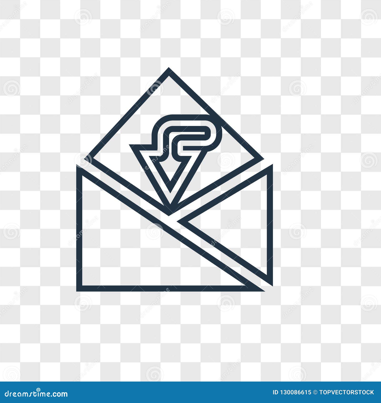 Inbox Concept Vector Linear Icon Isolated on Transparent Background ...