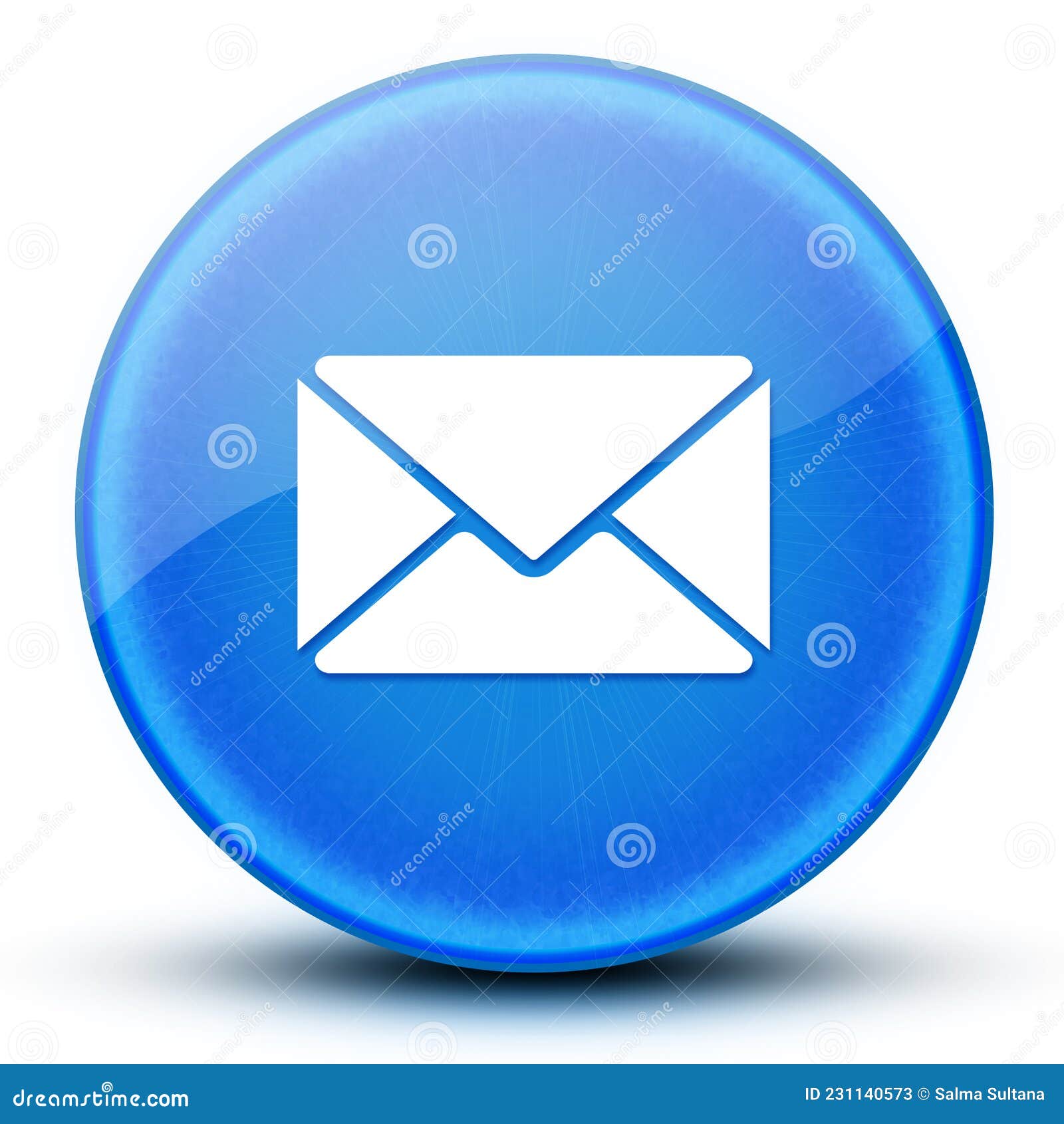 Inbox Eyeball Glossy Elegant Blue Round Button Abstract Stock ...