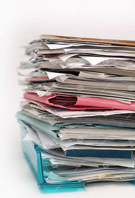 Inbox Files and Papers Documents Stock Photo - Image of copyspace ...