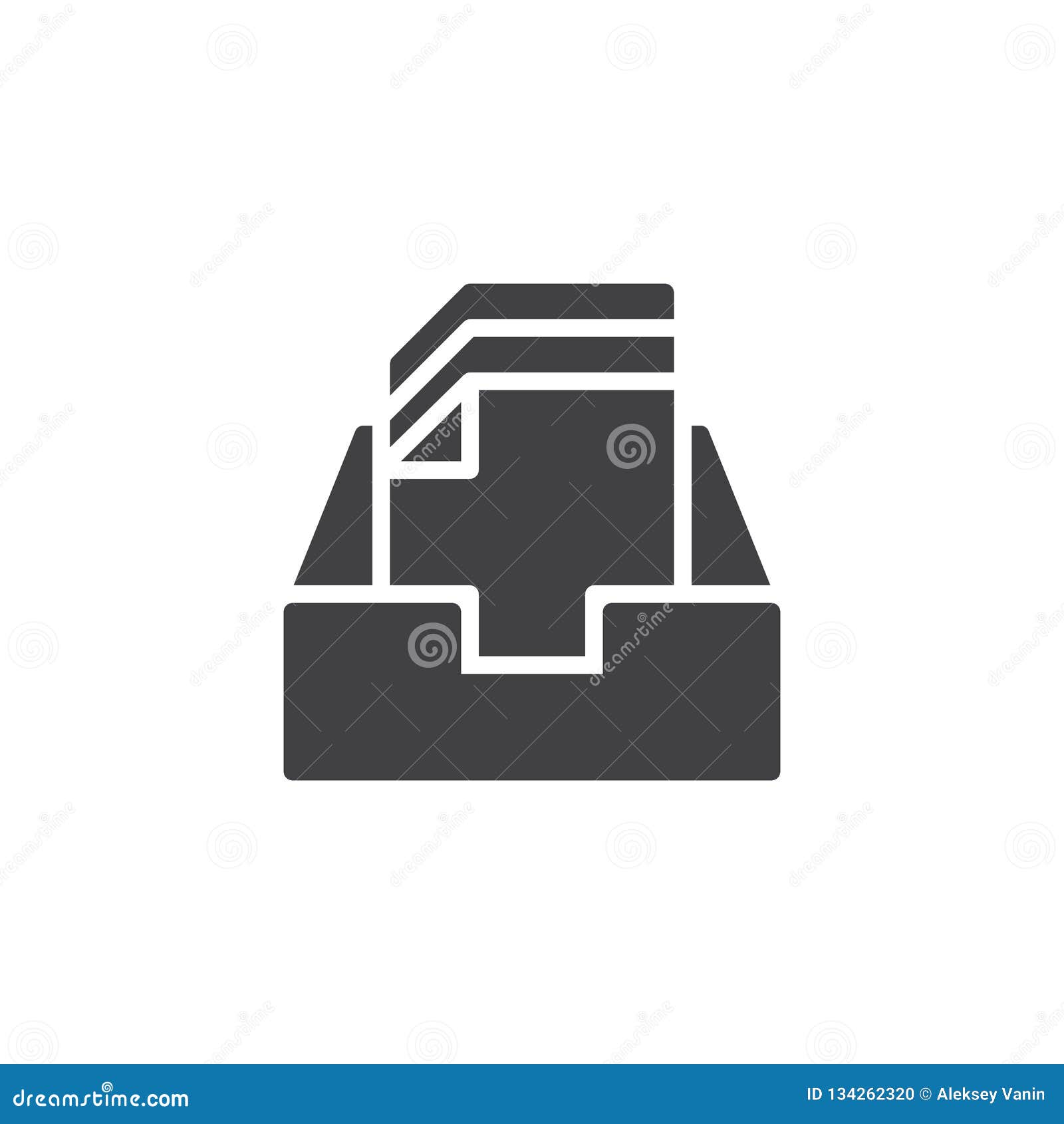 Inbox files vector icon stock vector. Illustration of drawer - 134262320