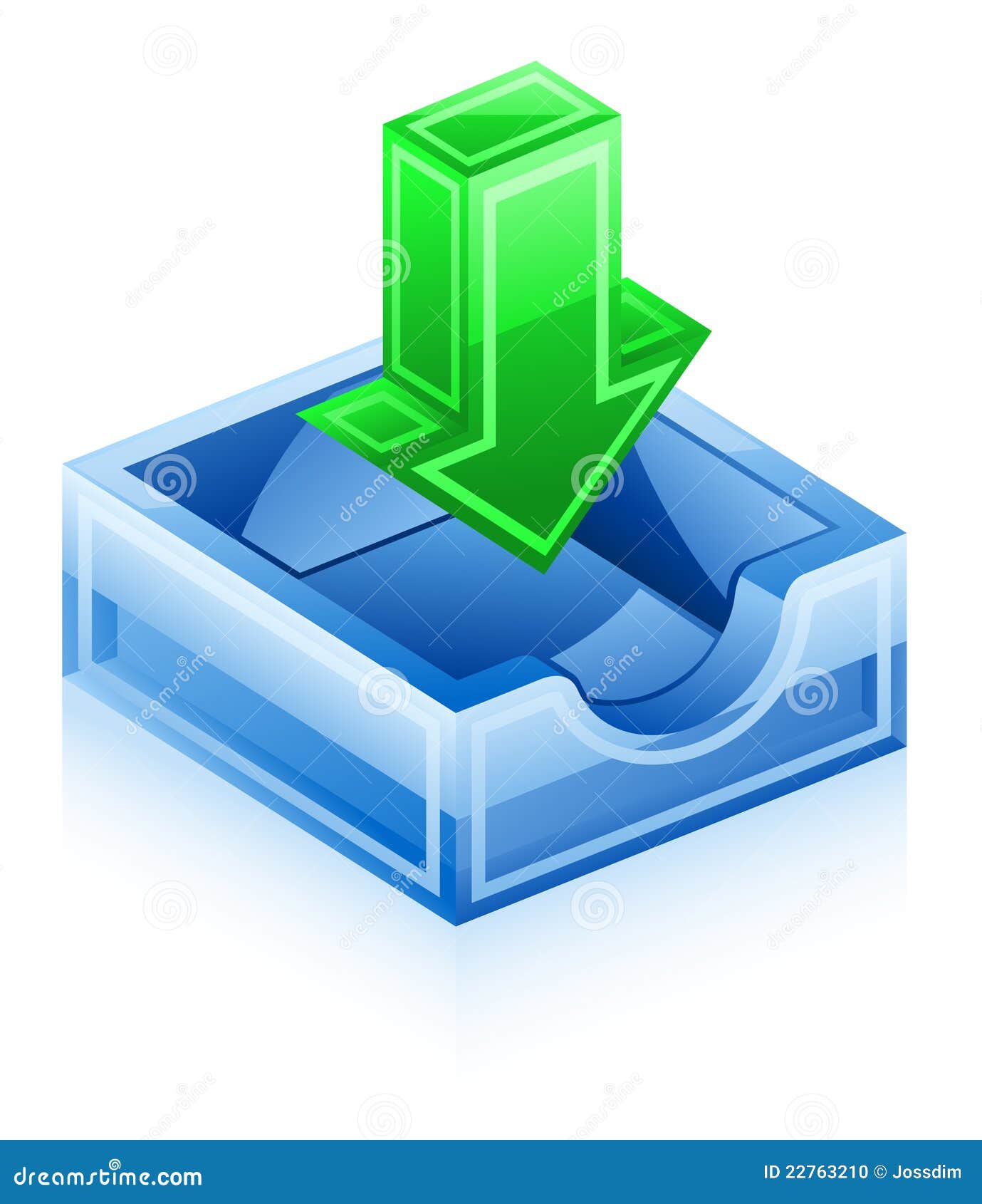 Inbox icon stock vector. Illustration of isometric, blue - 22763210