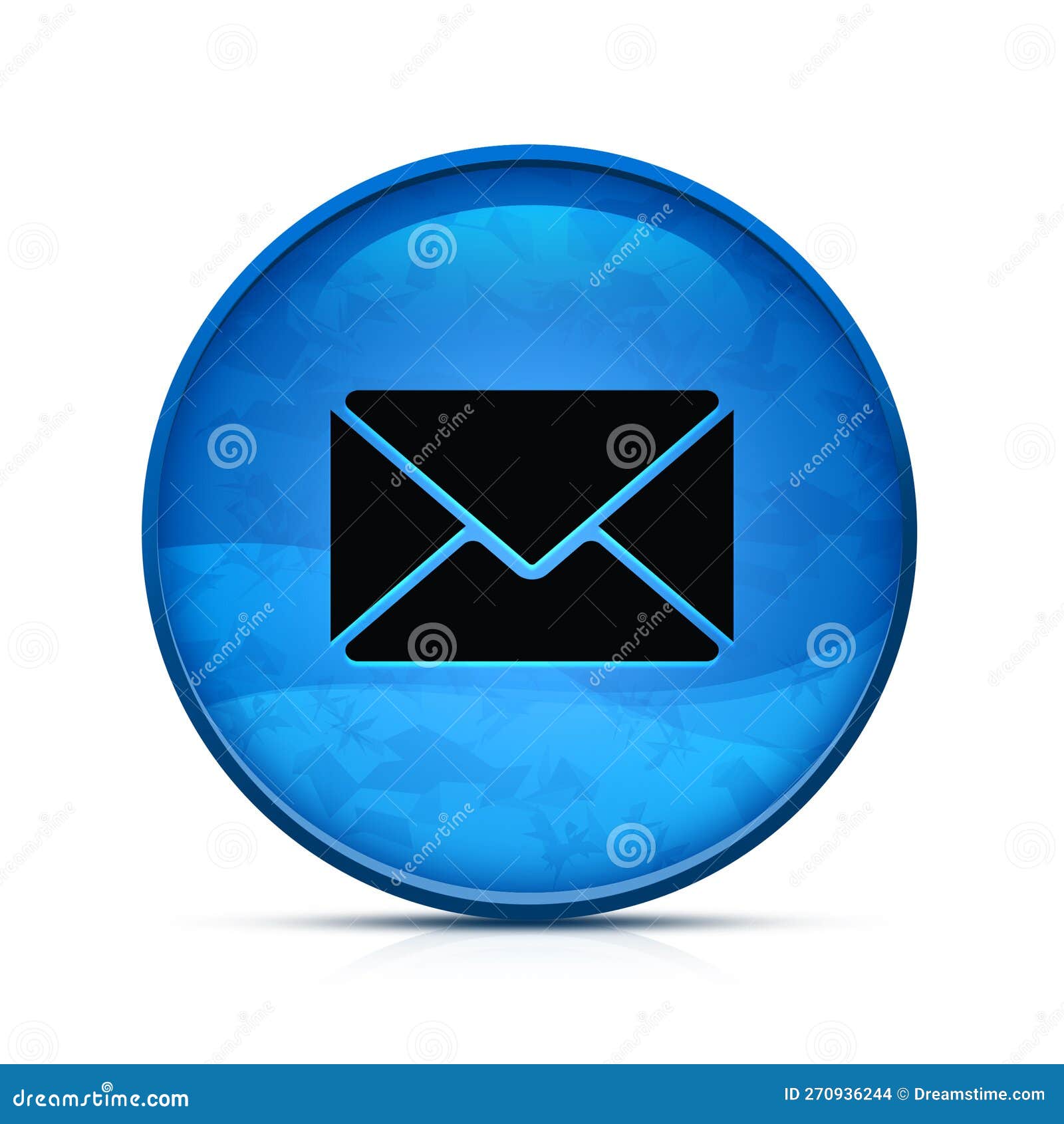 Inbox Icon on Classy Splash Blue Round Button Illustration Stock ...