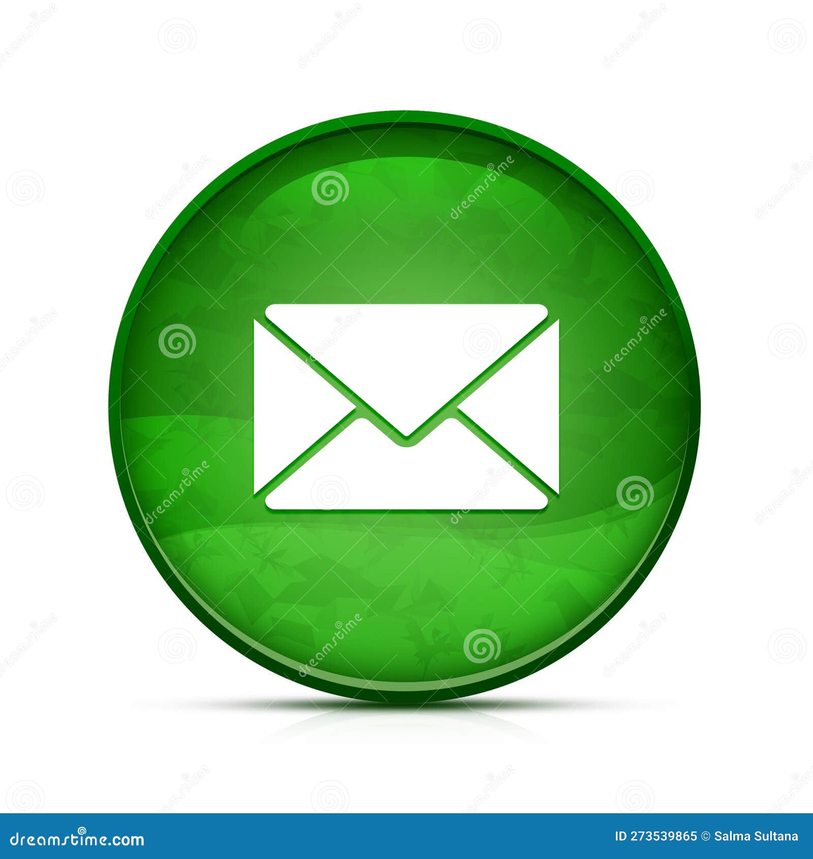 Inbox Icon on Classy Splash Green Round Button Illustration Stock ...
