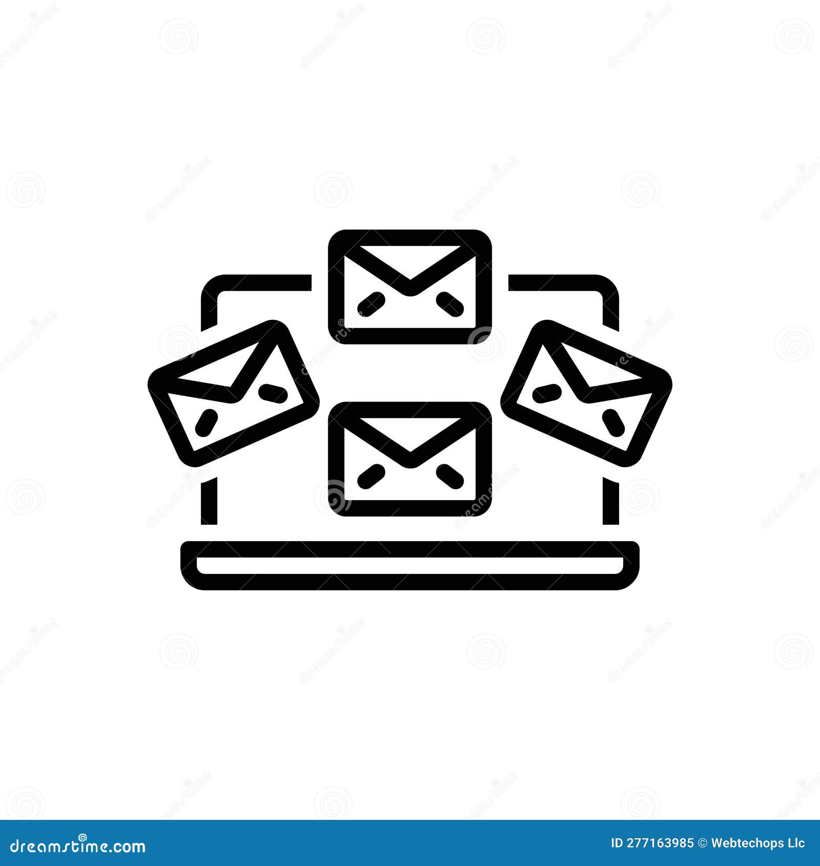 Black Line Icon for Inbox, Message and Internet Stock Vector ...