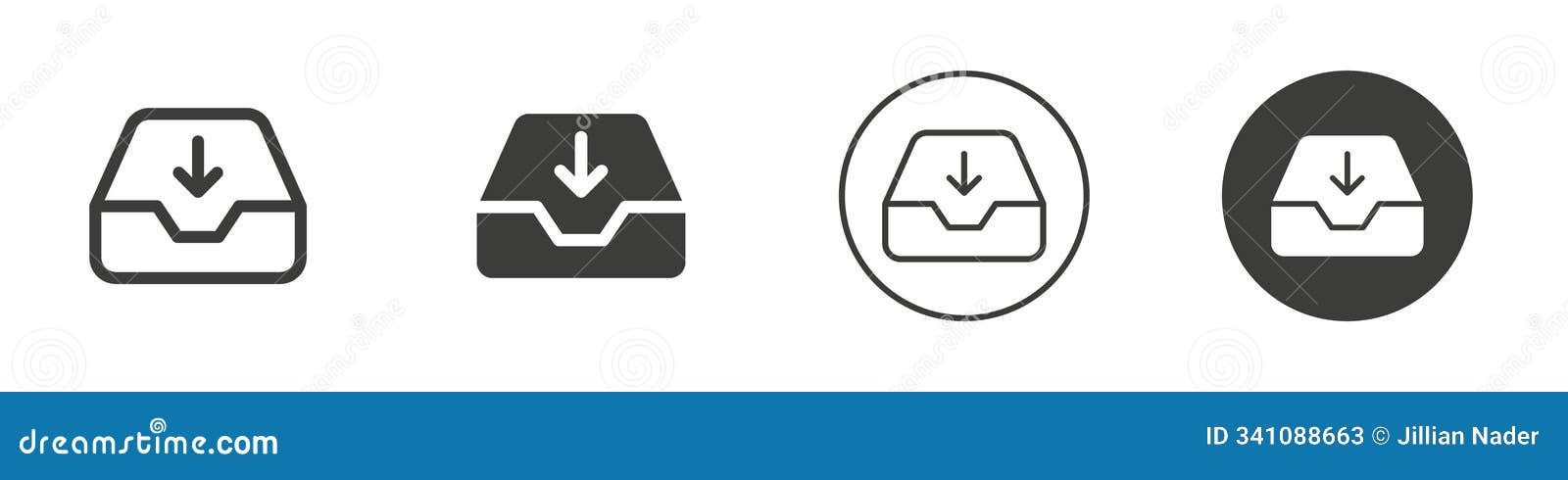 Inbox Icon Simple Outline Vector Logo Stock Illustration - Illustration ...