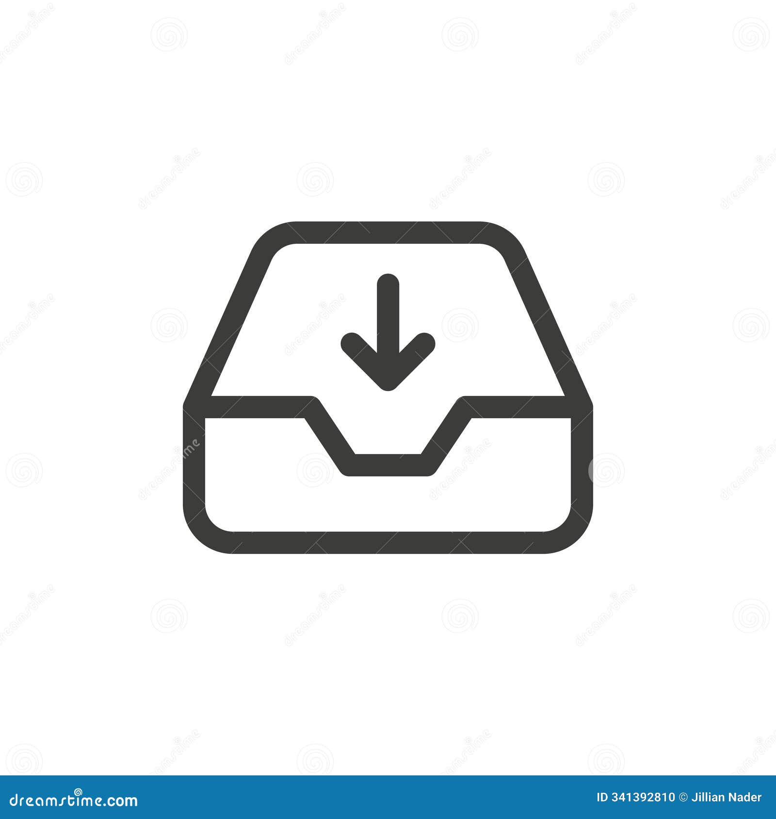 Inbox Icon Simple Outline Vector Logo Stock Vector - Illustration of ...