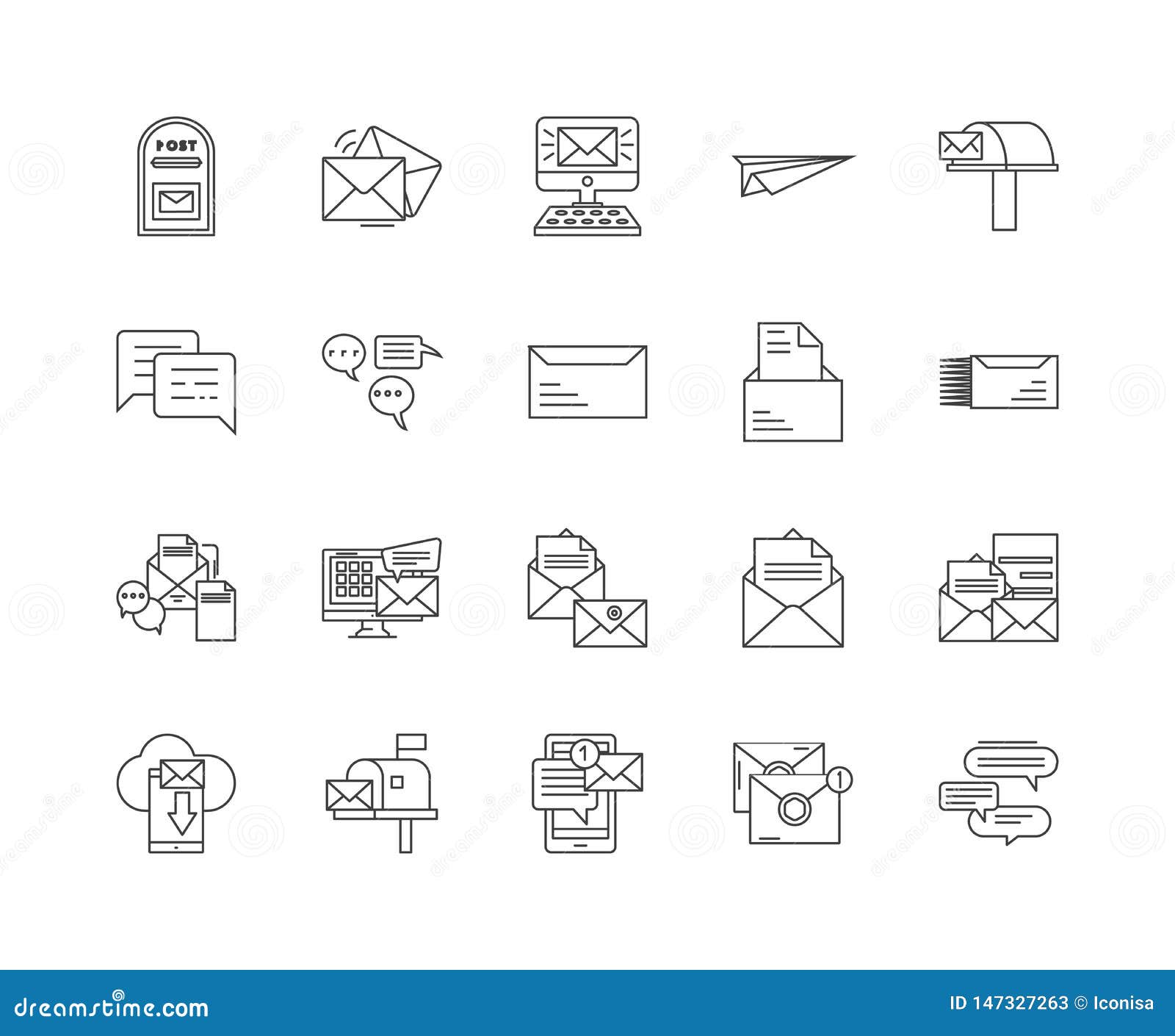 Inbox Line Icons, Signs, Vector Set, Linear Concept, Outline ...