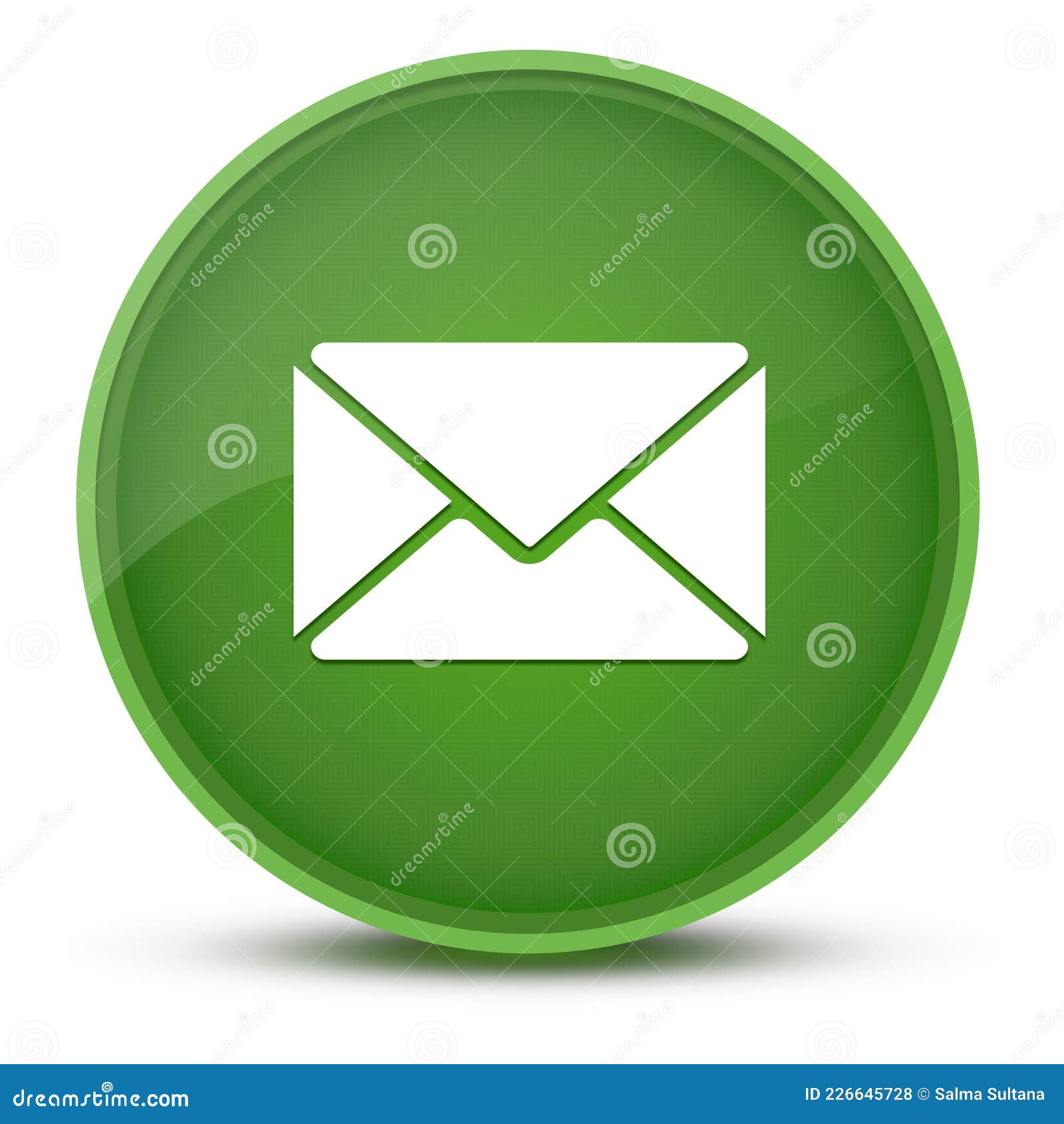 Inbox Luxurious Glossy Green Round Button Abstract Stock Illustration ...