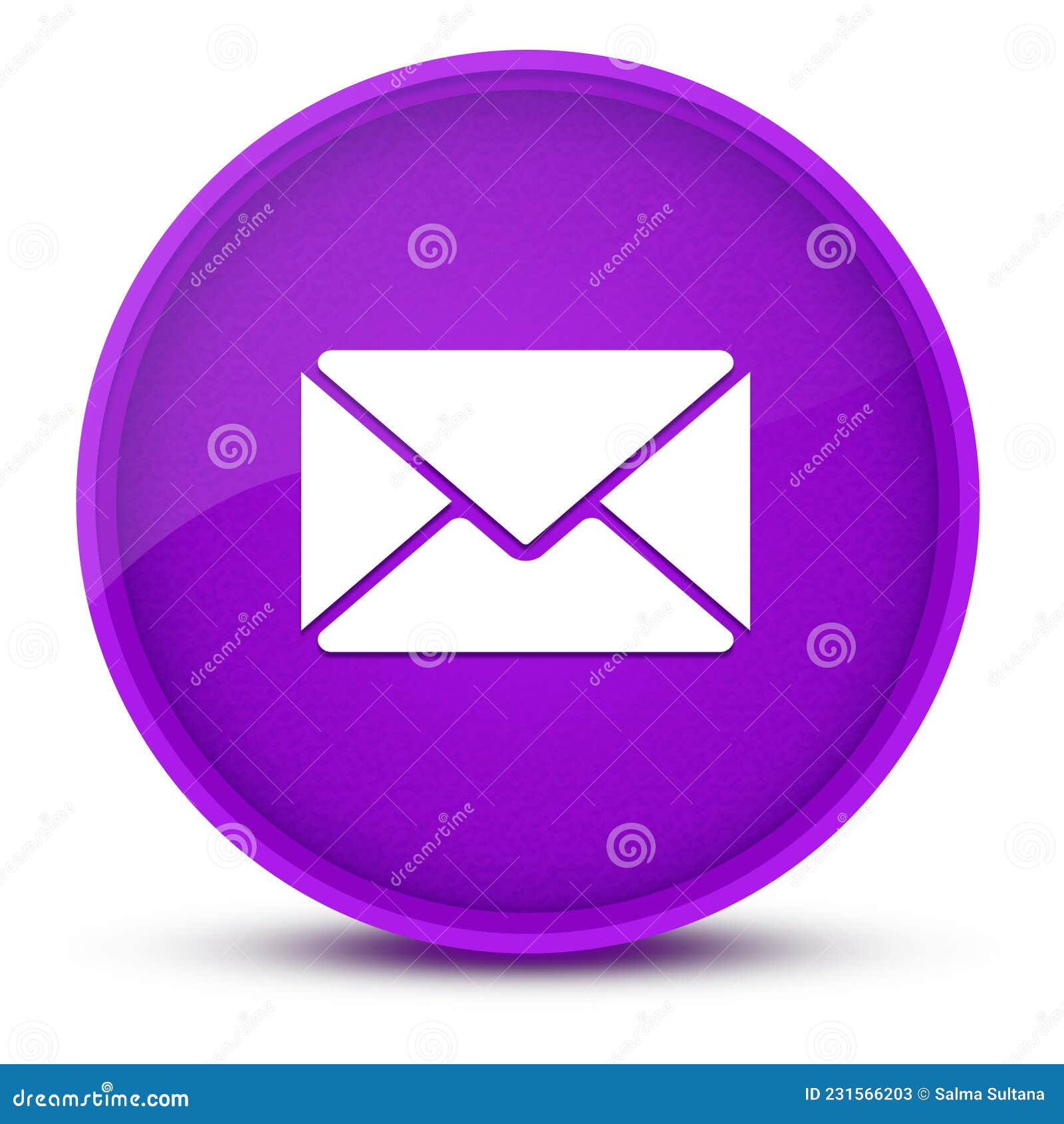 Inbox Luxurious Glossy Purple Round Button Abstract Stock Illustration ...