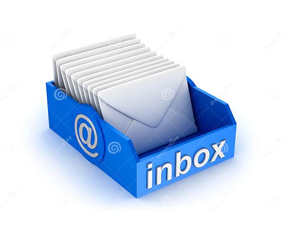 Inbox Mail Icon with Letters. on White Stock Illustration ...
