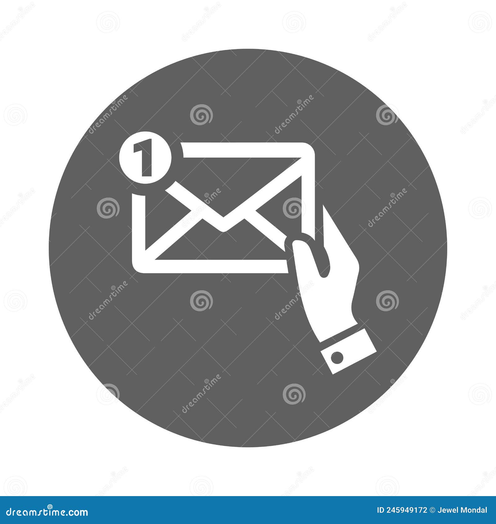 Inbox, Mail, Notification Icon. Gray Vector Design Stock Vector ...