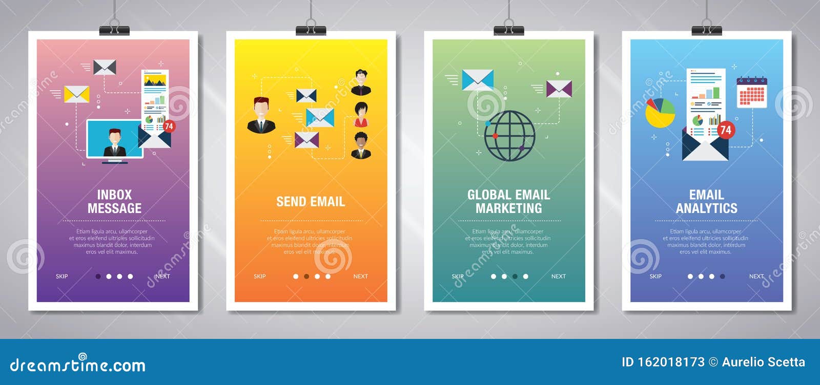 Inbox Message and Email Notification Stock Vector - Illustration of ...