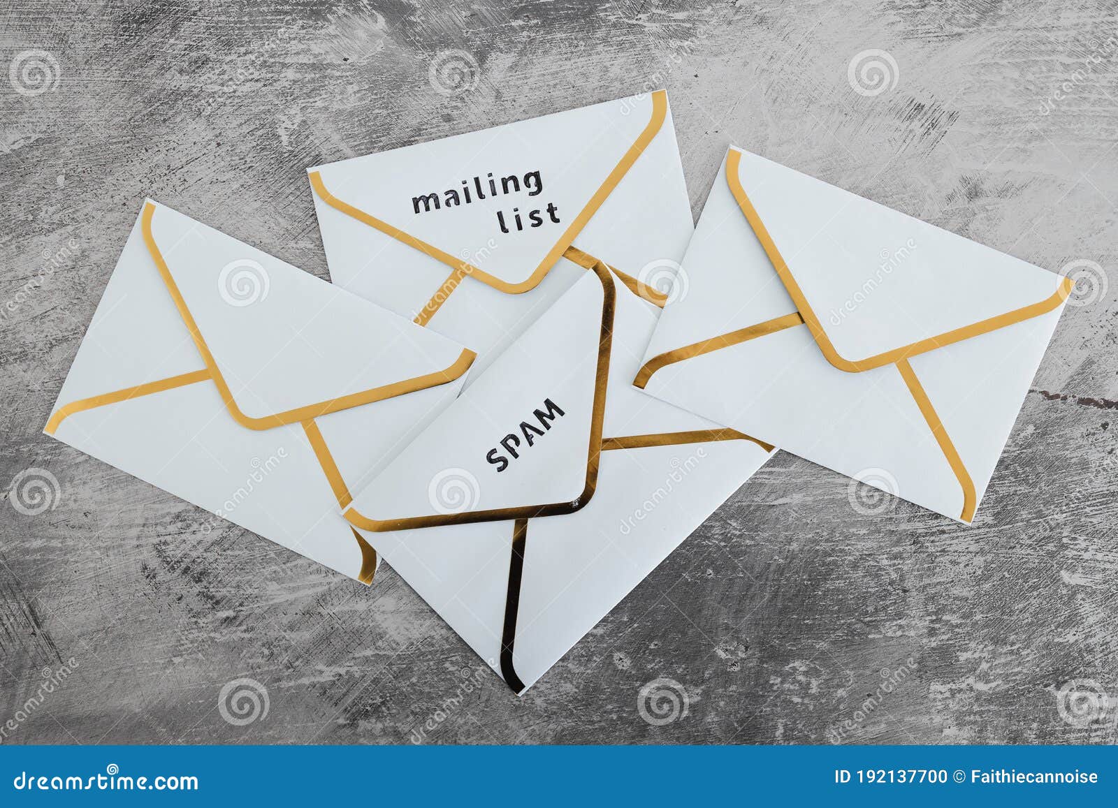 Inbox Organization Concept, Group of Email Envelopes with Labels for ...