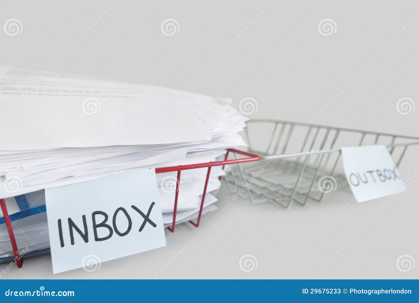 Inbox And Outbox Trays In An Office Over White Background Stock Photos ... Inbox And Outbox Trays In An Office Over White Background Stock Photos ...