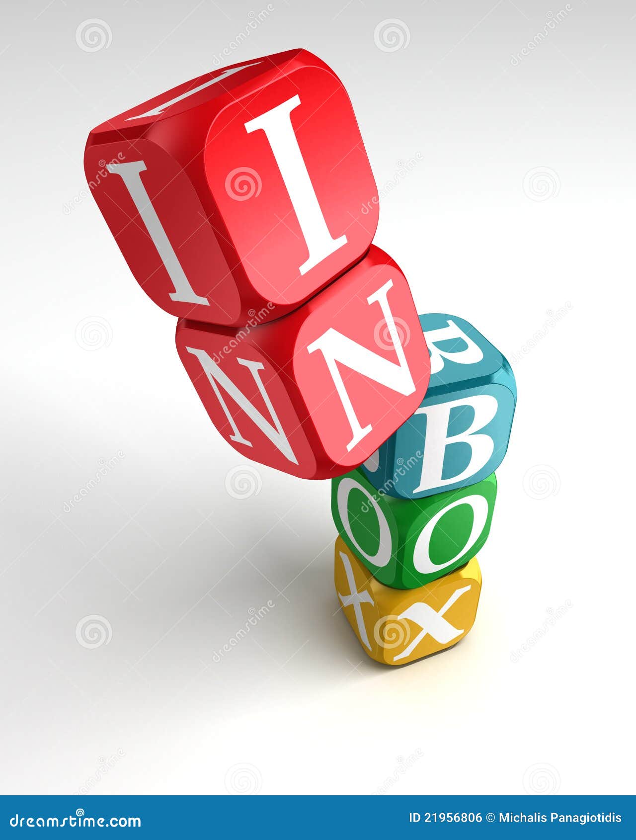 Inbox Sign 3d Colorful Box Tower Stock Illustration - Illustration of ...