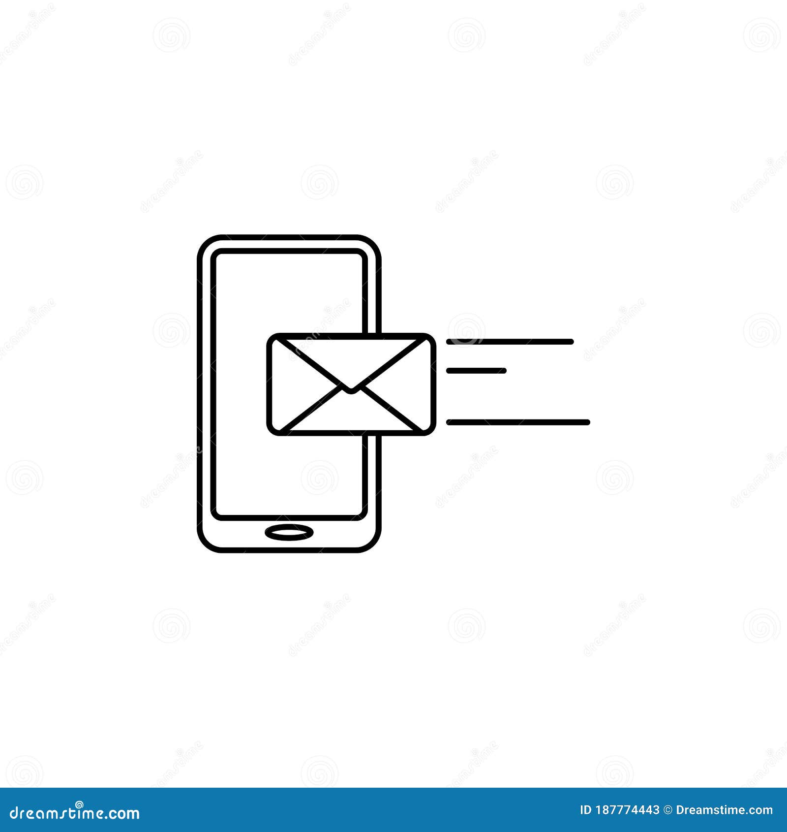 Inbox in Smart Phone Icon. Element of Sosial Media Network Icon for ...