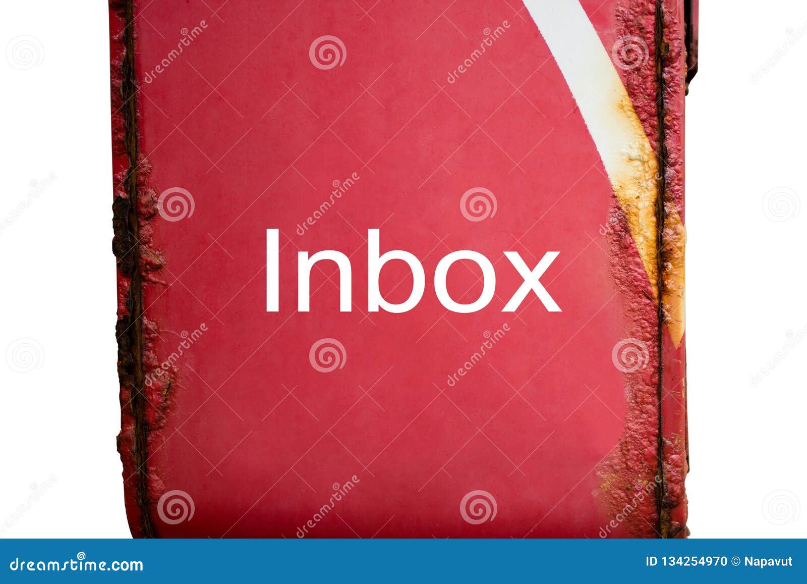Inbox Words on Red Post Box Have the Rust on White BackgroundInbox ...