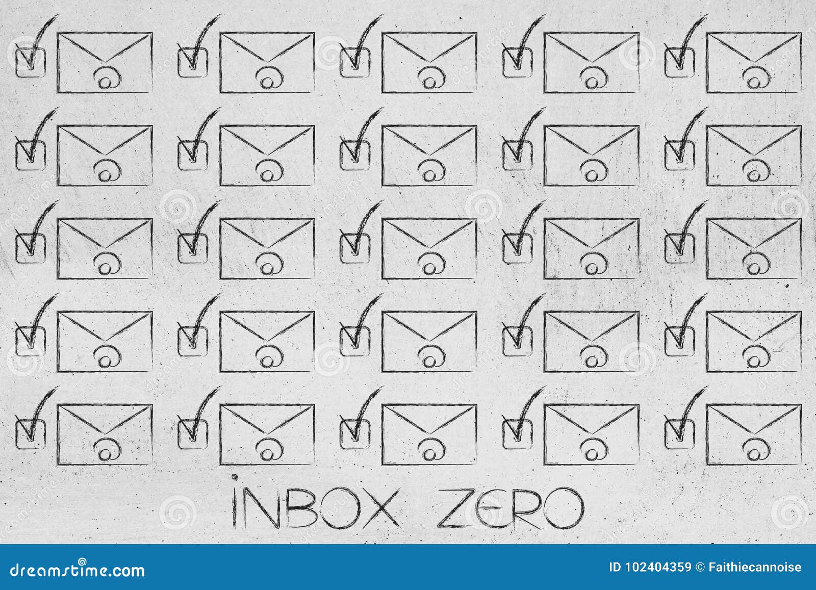 Group of Email Envelopes Ticked Off Stock Illustration - Illustration ...