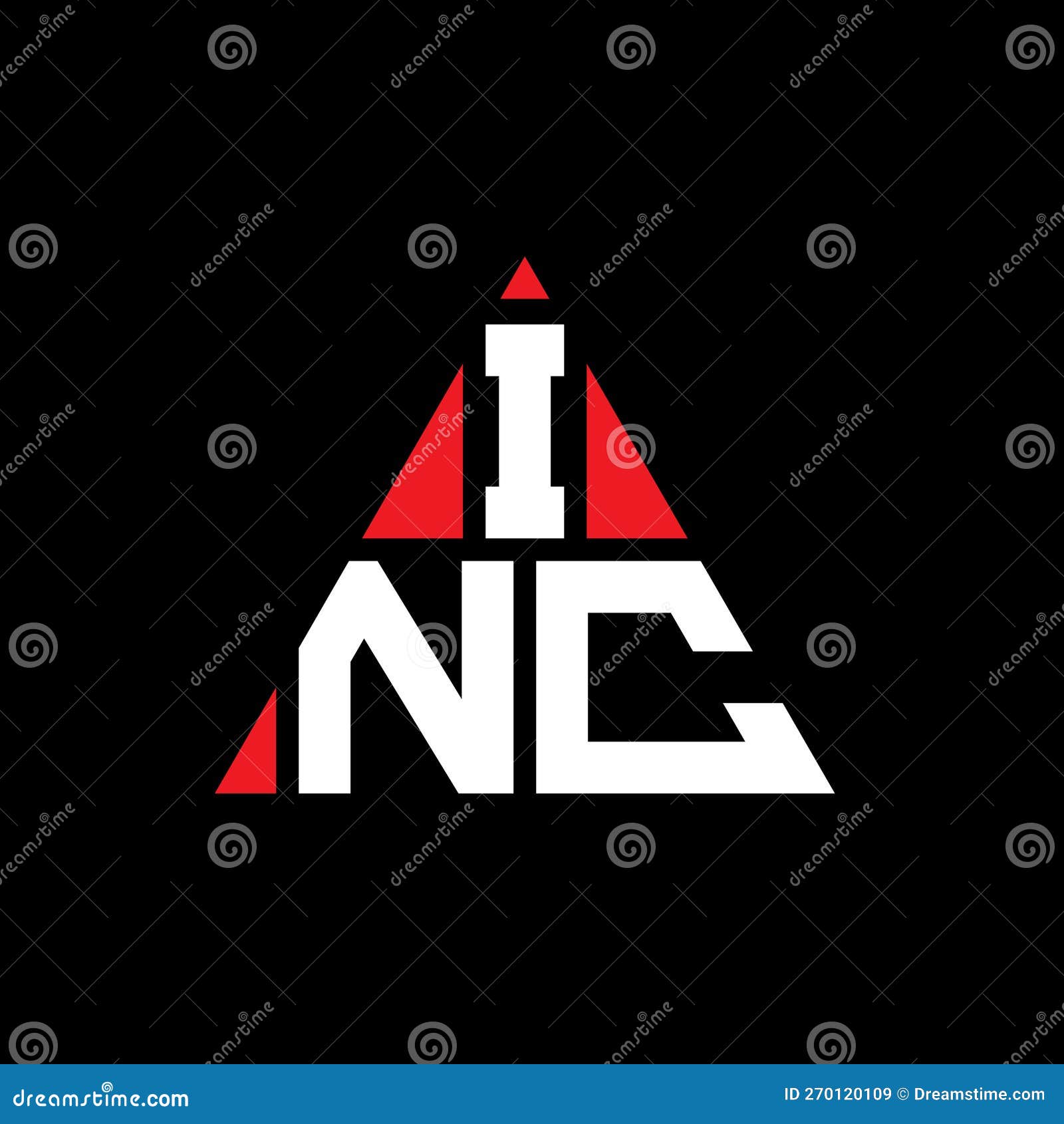INC Triangle Letter Logo Design with Triangle Shape. INC Triangle Logo ...