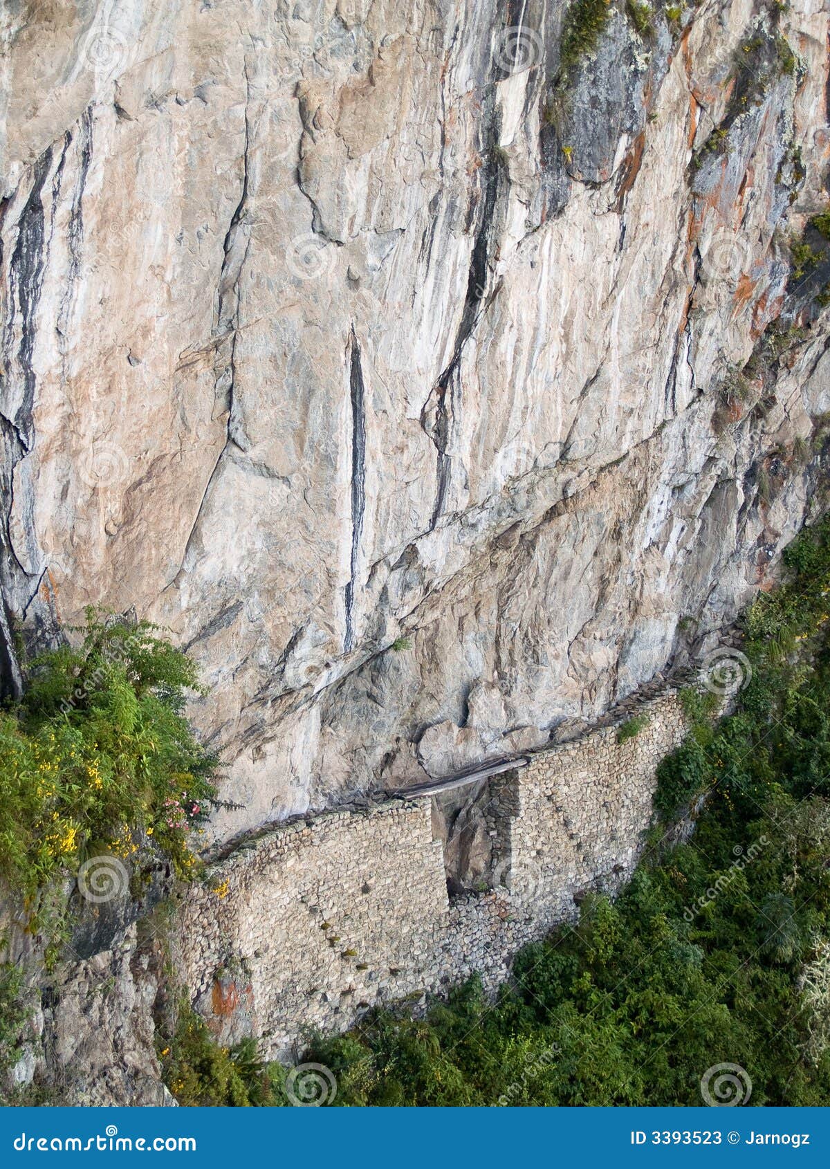 Inca Bridge at Machu Picchu Stock Image - Image of landmark, history ...