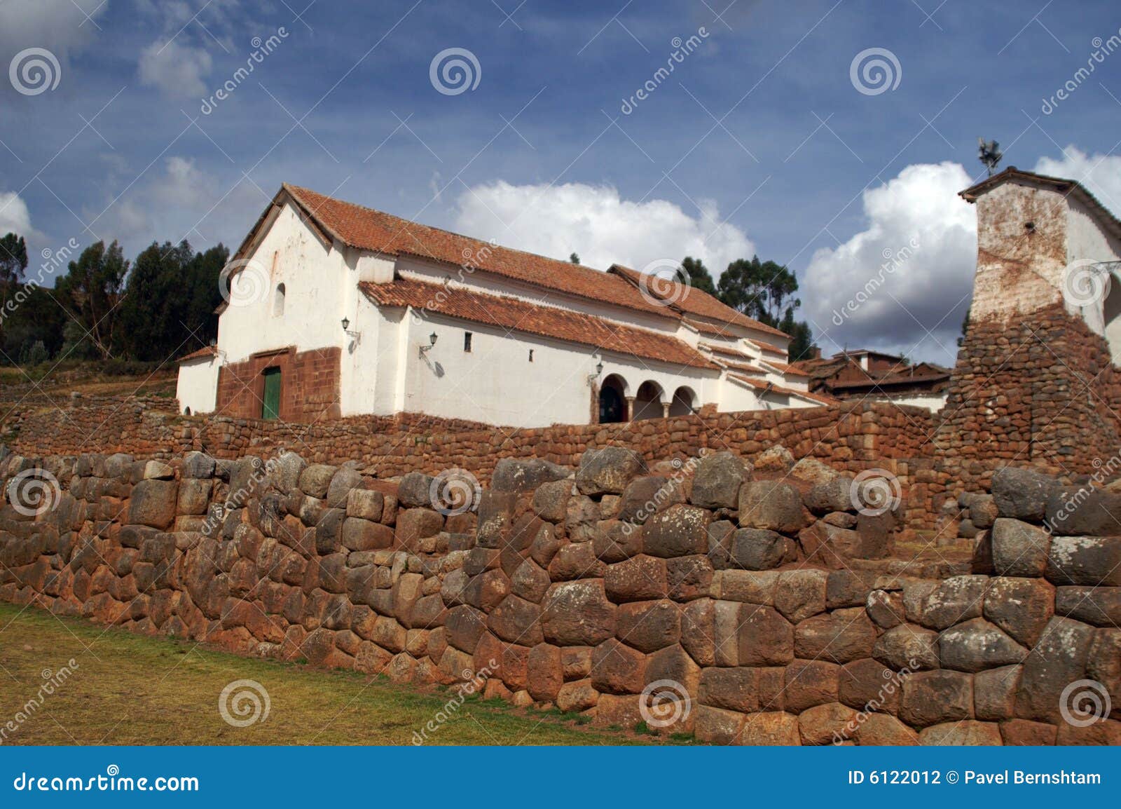 Inca Castle Ruins in Chinchero Stock Photo - Image of spanish ...