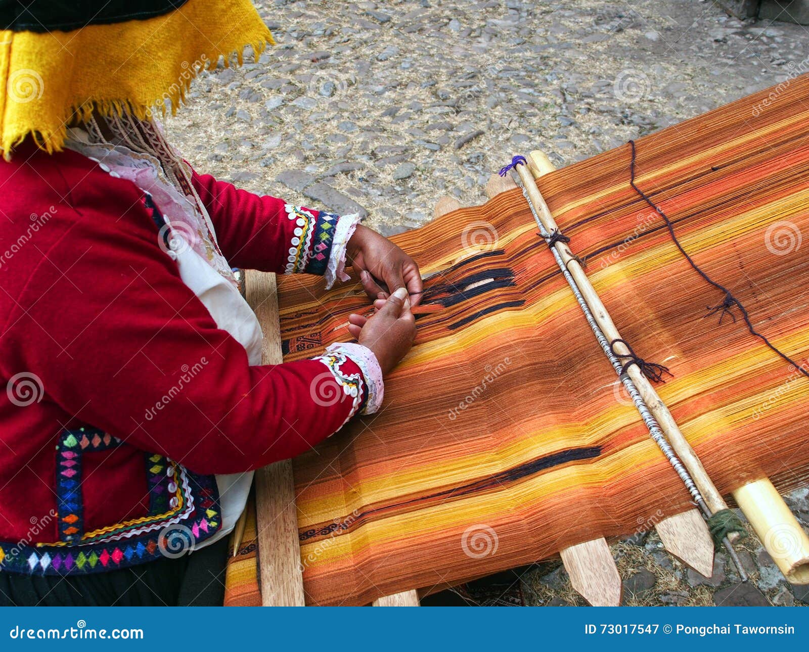 Inca handmade textile stock image. Image of senior, peru - 73017547