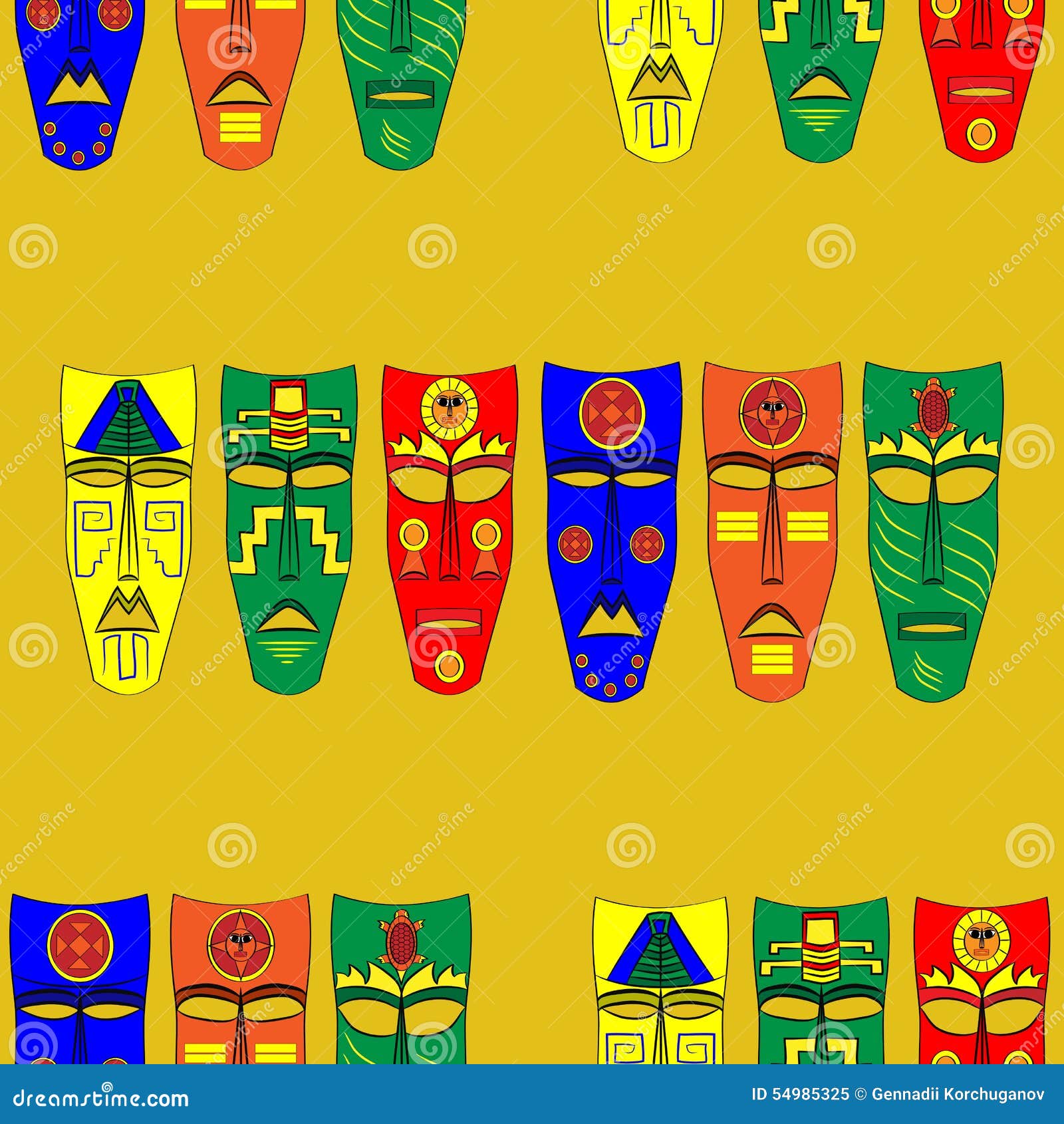 Masks Seamless Pattern. Splash Paint. Vector Illustration ...