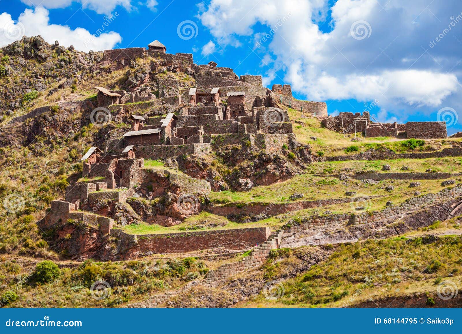 Inca Pisac, Peru stock image. Image of archaeological - 68144795