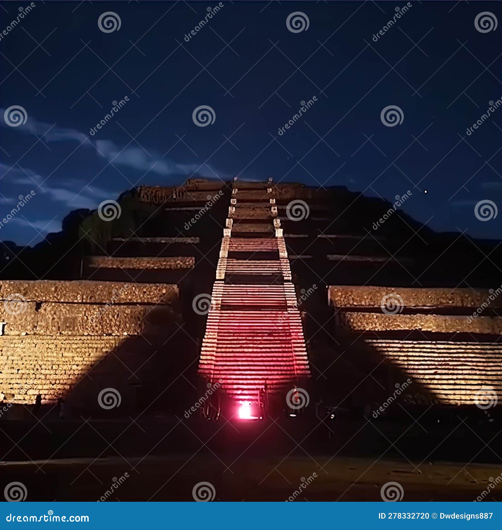 An Inca Pyramid with Mysterious Lighting. Stock Illustration ...