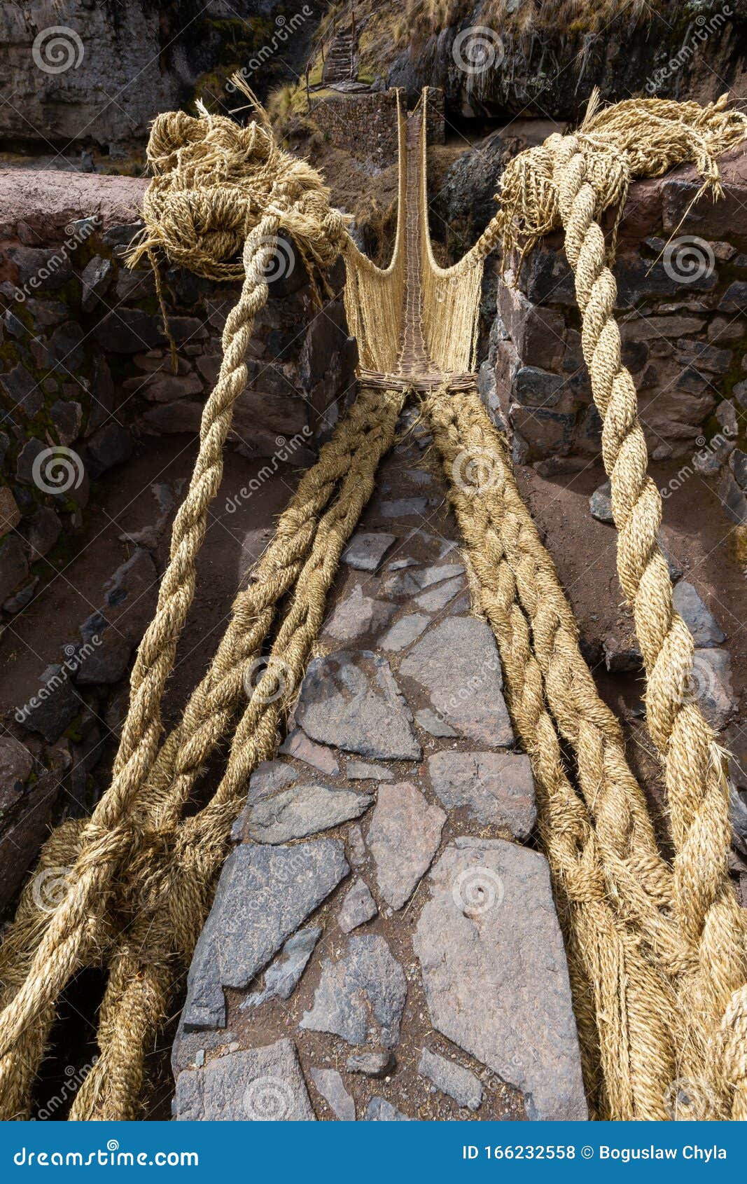 Inca Qeswachaka Bridge Made of Grass Stock Photo - Image of trekking ...