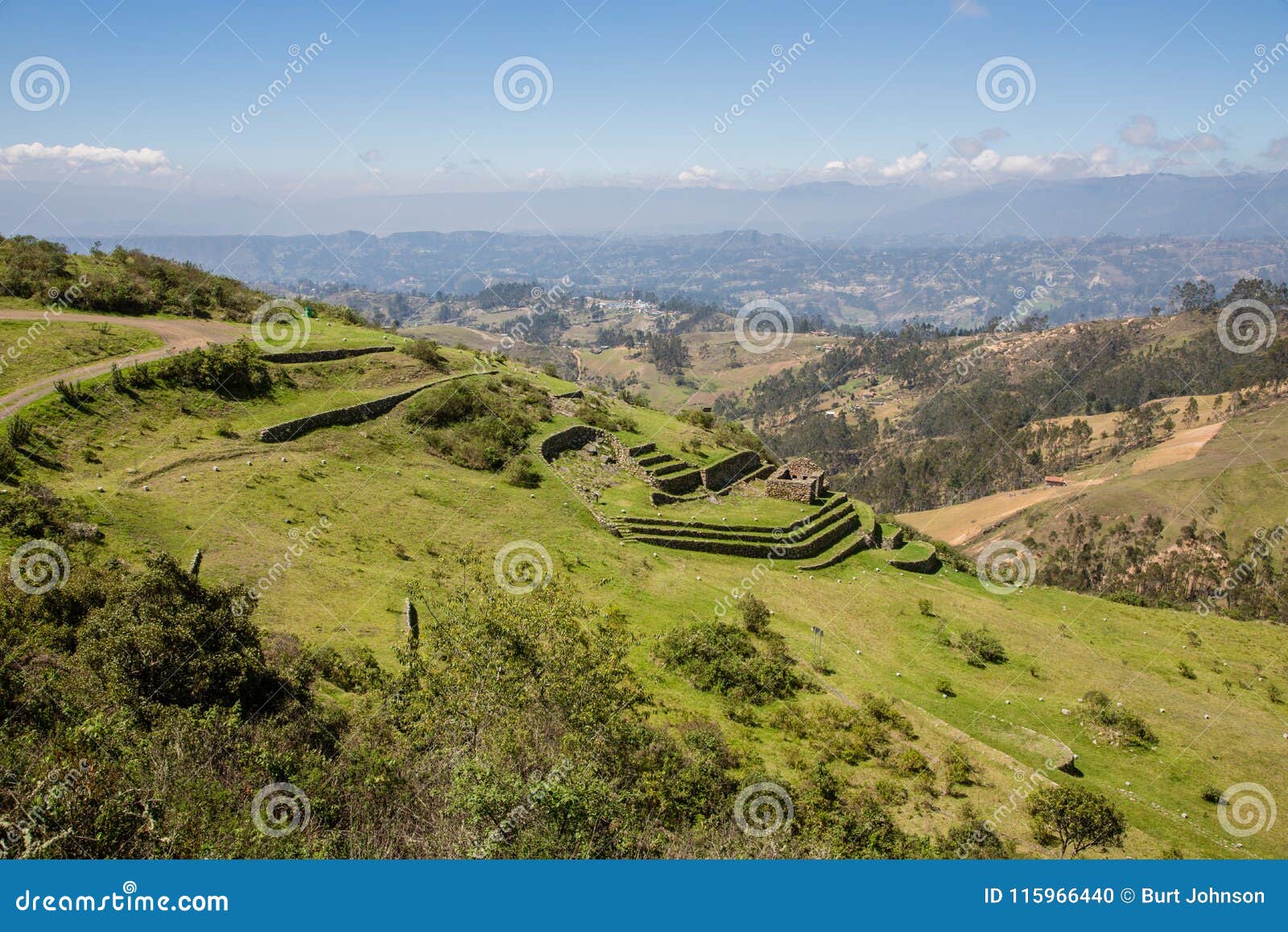 Inca ruin at Cojitambo stock photo. Image of stone, slope - 115966440