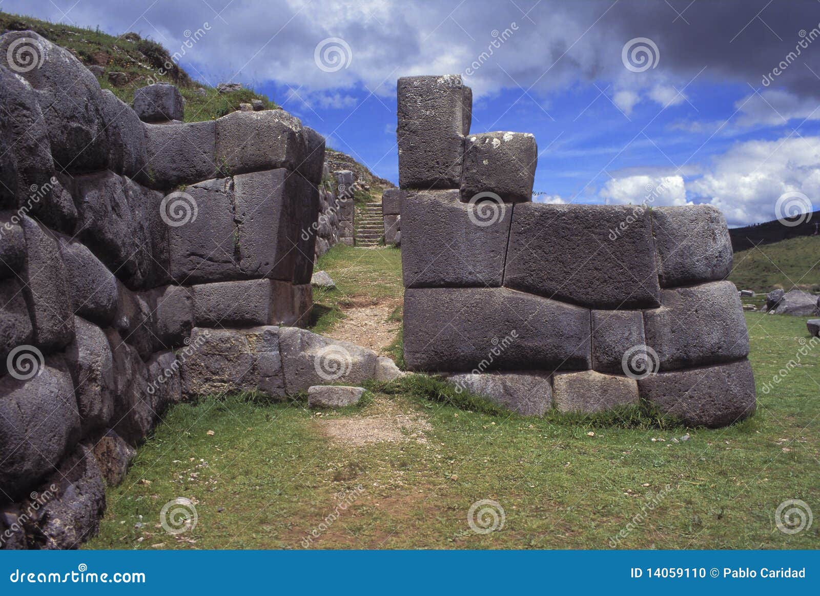 Inca ruins in Cuzco, Peru. stock photo. Image of archaeological - 14059110