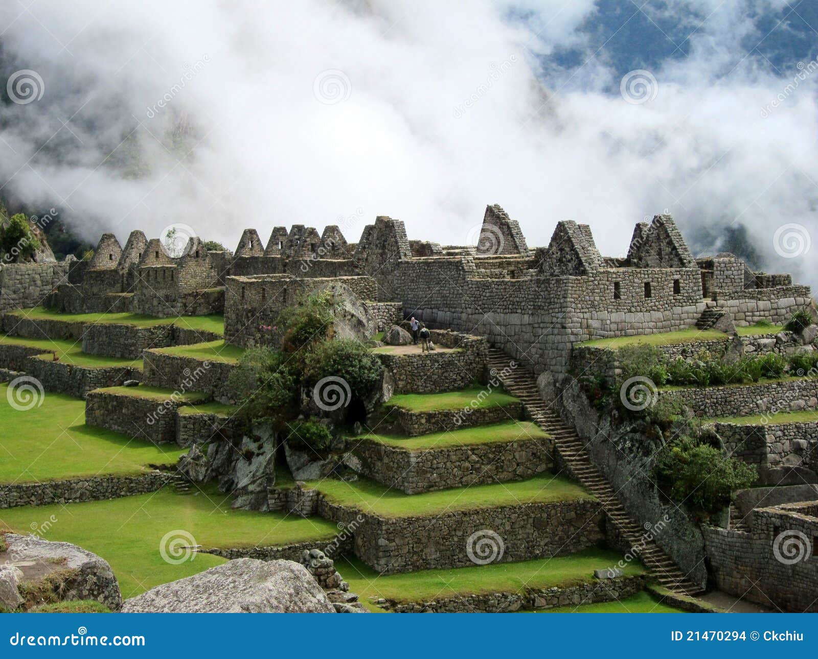 Inca Ruins of Machu Picchu, Peru Stock Photo - Image of mist, cascade ...