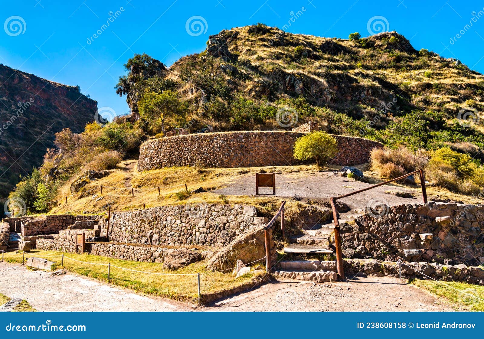 Inca Ruins at Pisac in Peru Stock Photo - Image of fortress, city ...