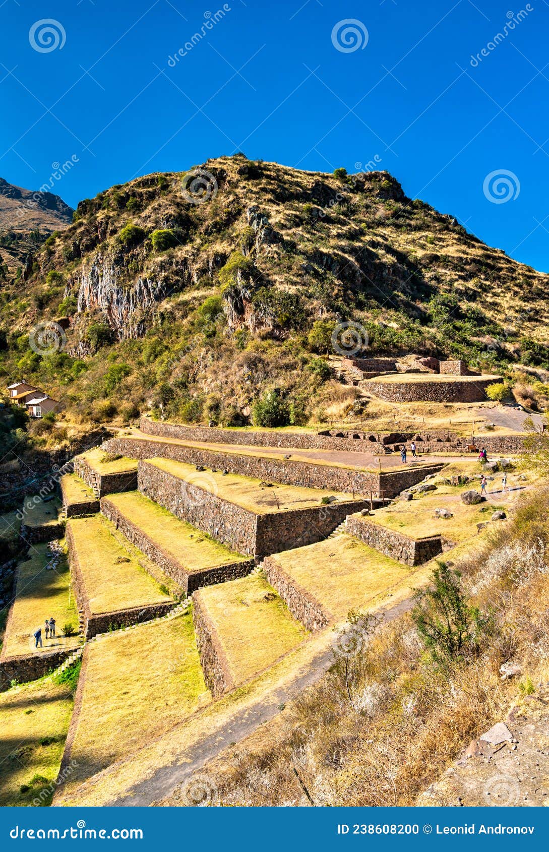 Inca Ruins at Pisac in Peru Stock Photo - Image of ancient, fortress ...