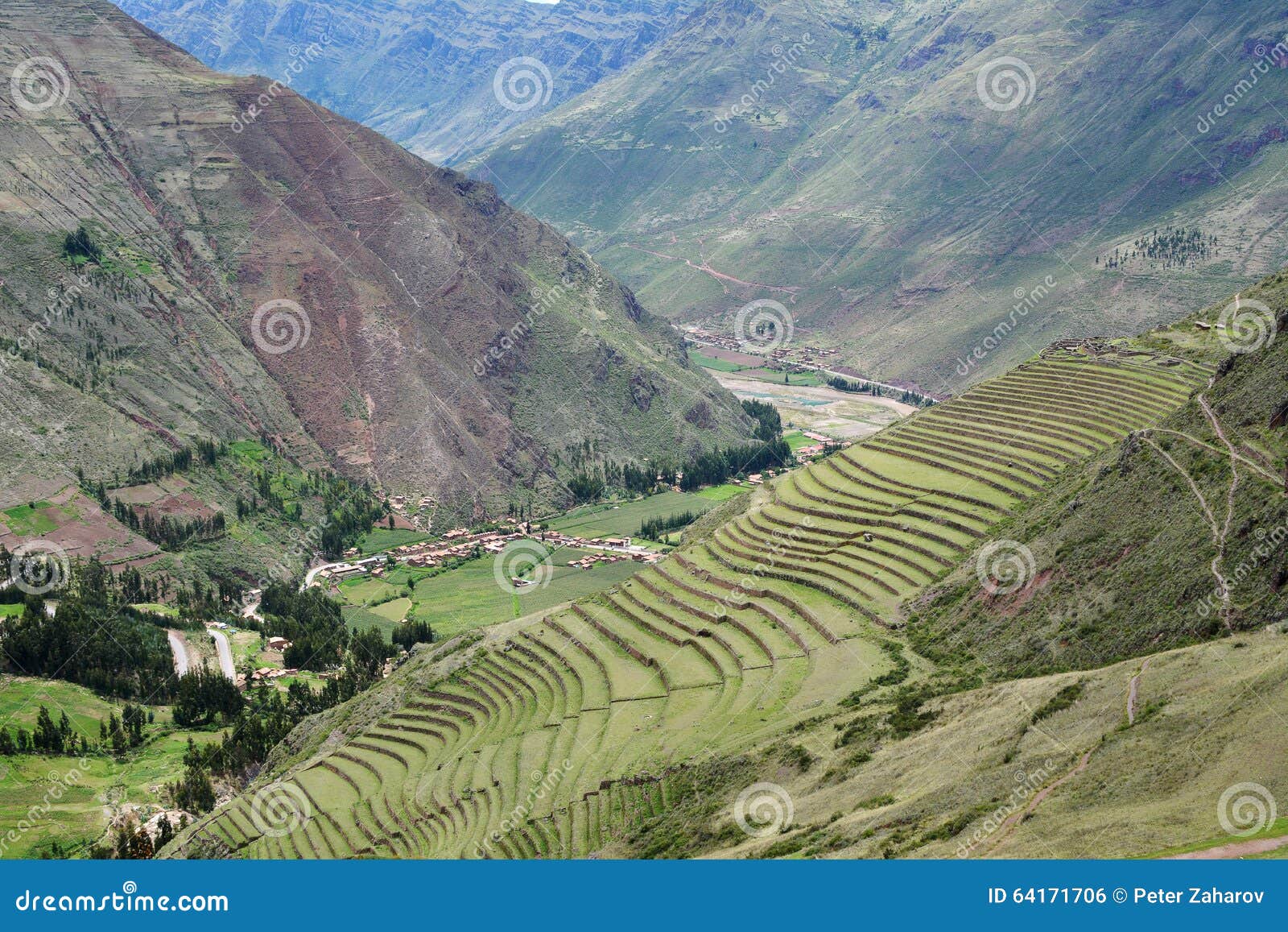 Inca Settlement, Pisac, Peru. Stock Photo - Image of range, journey ...